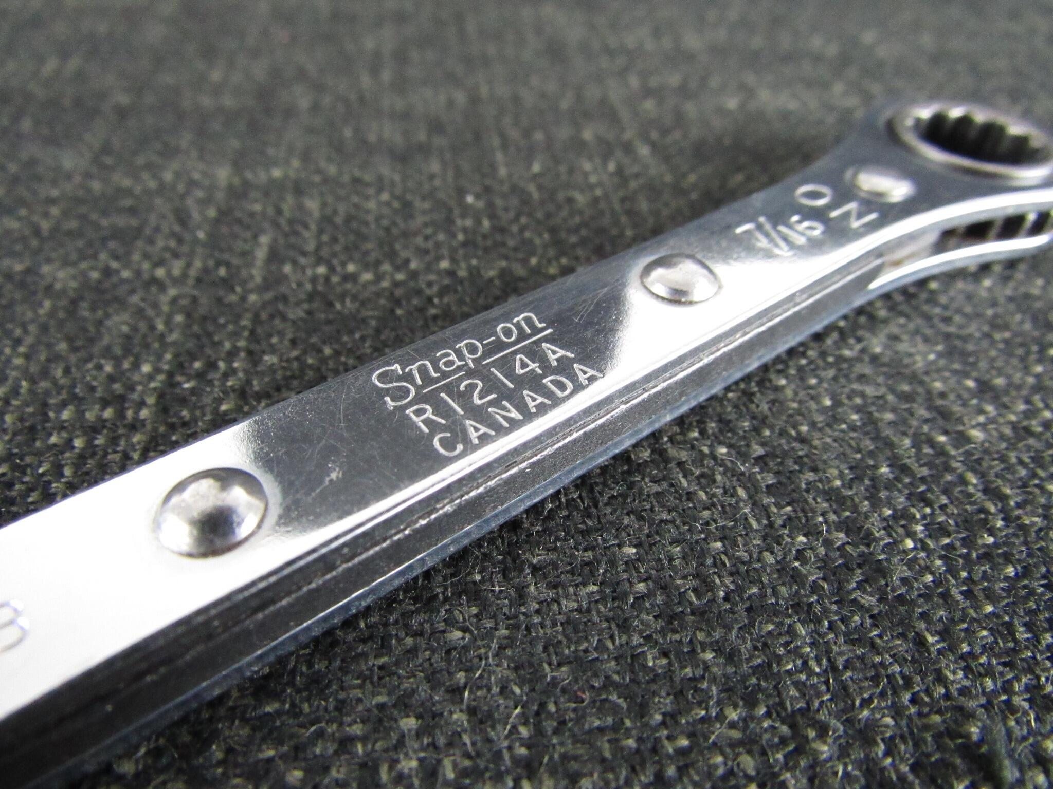 SNAP ON R1214A Spline Ratcheting Box Wrench - 3/8 & 7/16 inch - Made in ...