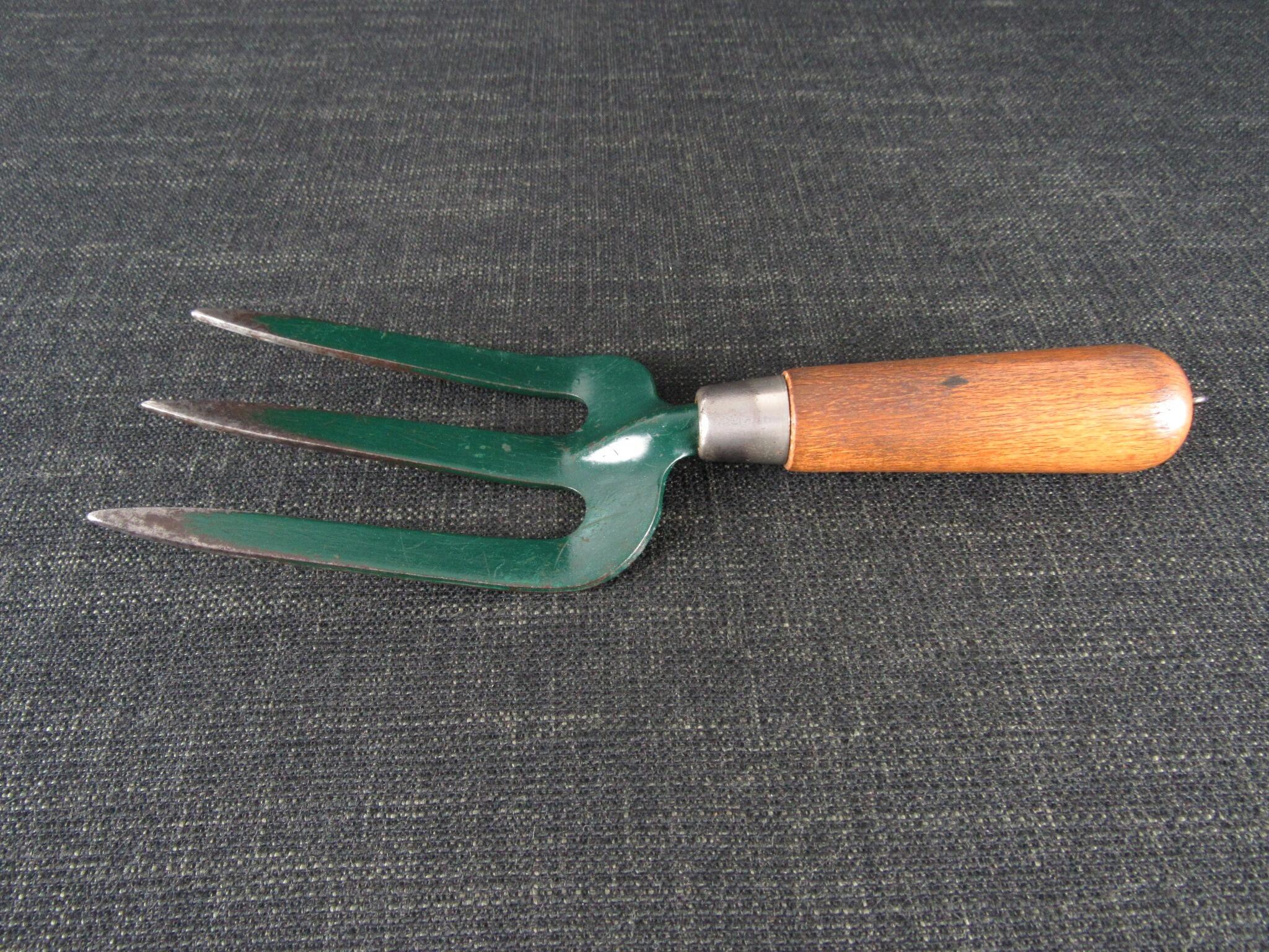 Vintage Garden Hand Fork - Green