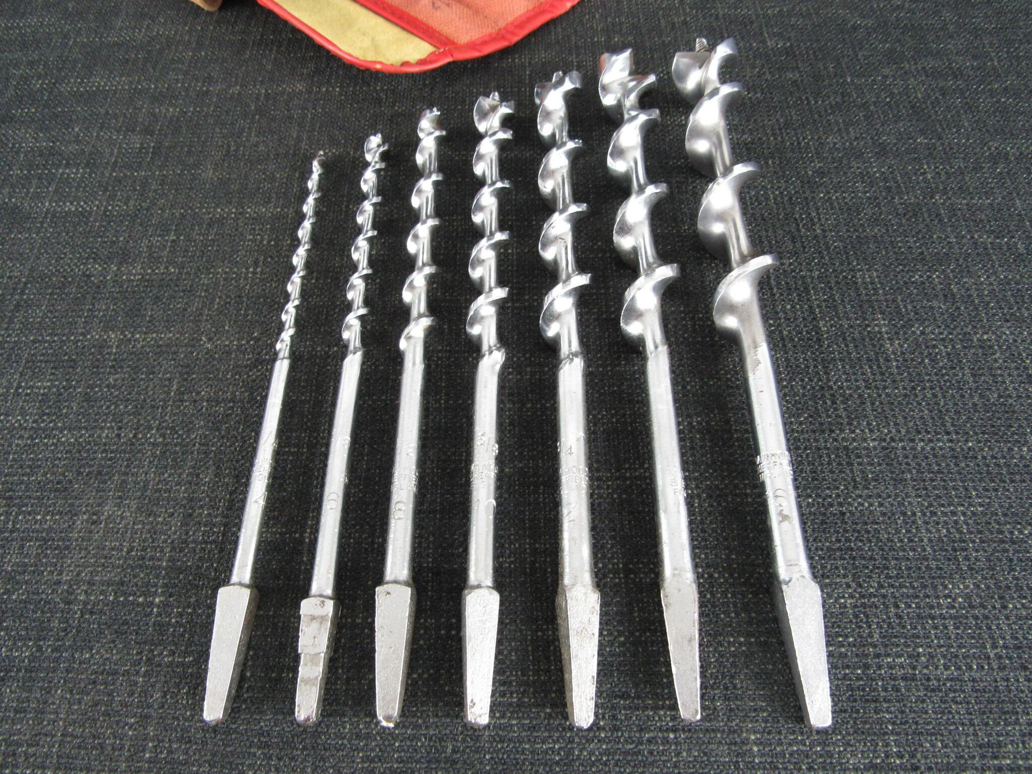 Set of 7 MAWHOOD Auger Bits *SOLD*
