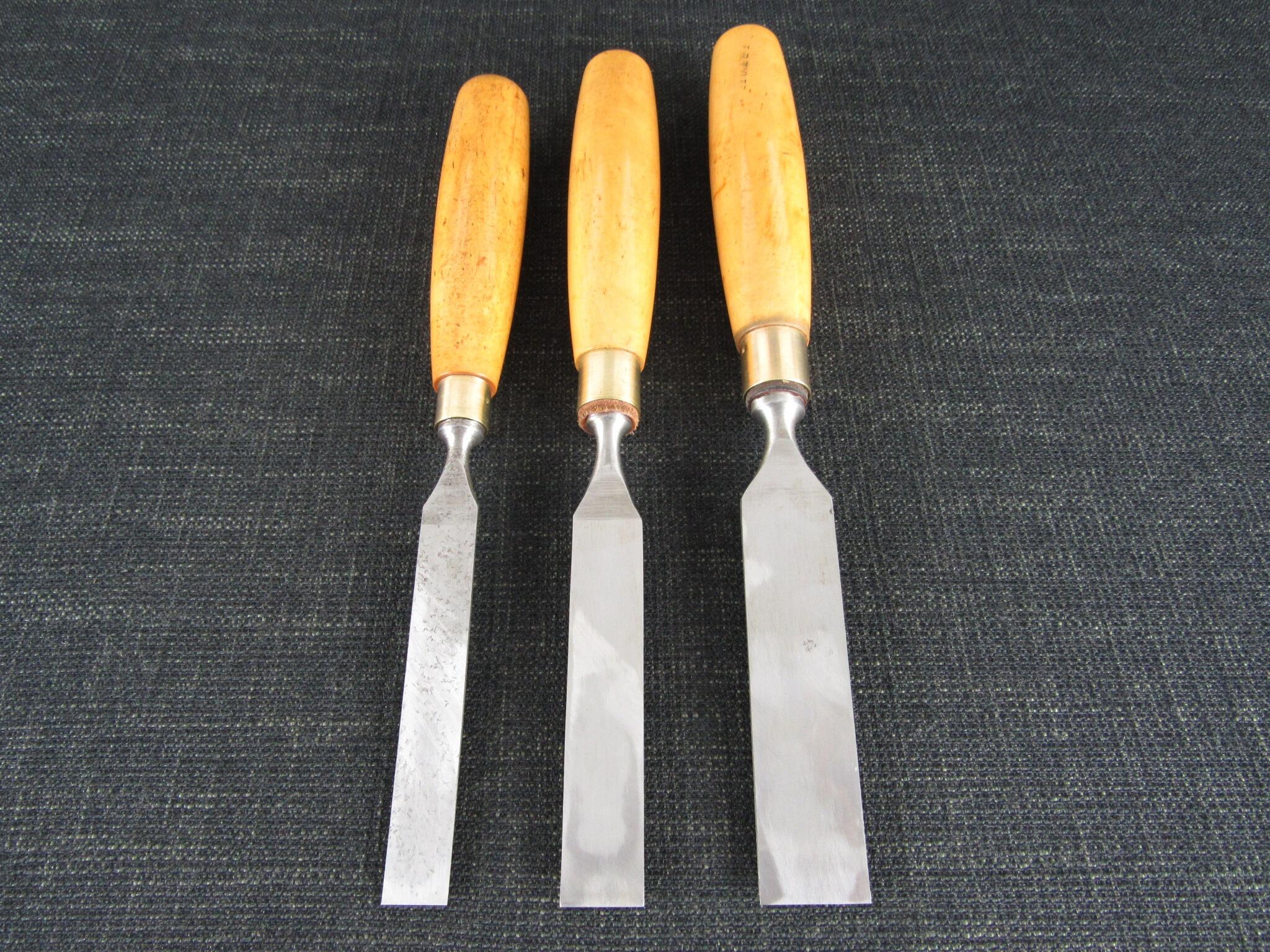 3 ROBERT SORBY Bevel Edge Chisels - 5/8 3/4 & 1 inch