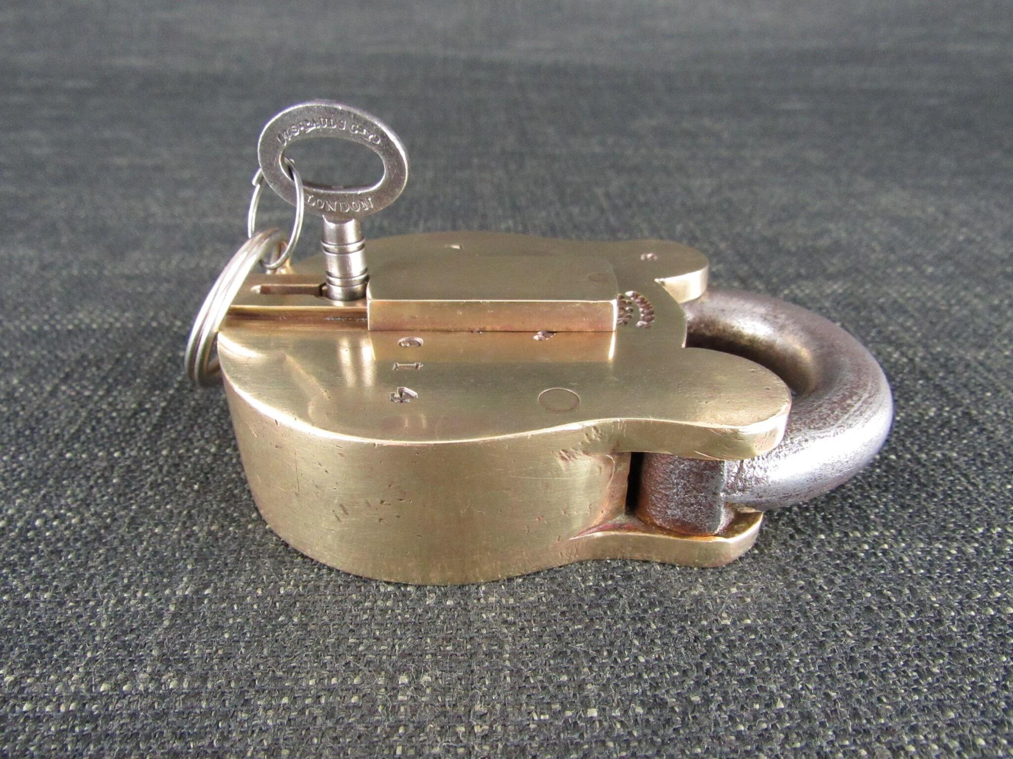 Antique Patent CHUBB Brass Padlock & Key