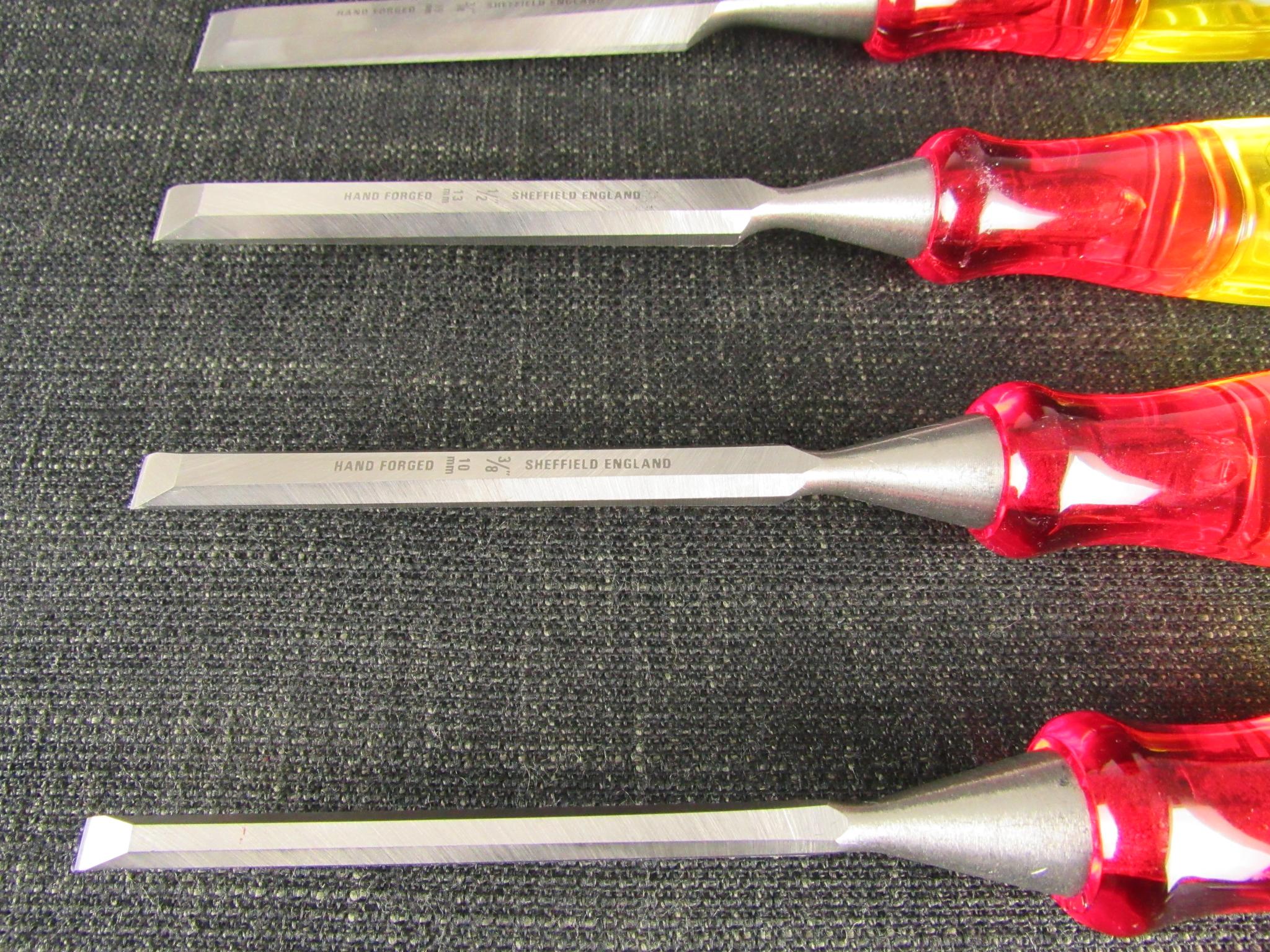 Boxed Set of 6 RECORD MARPLES Splitproof Bevel Edge Chisels - Hand ...