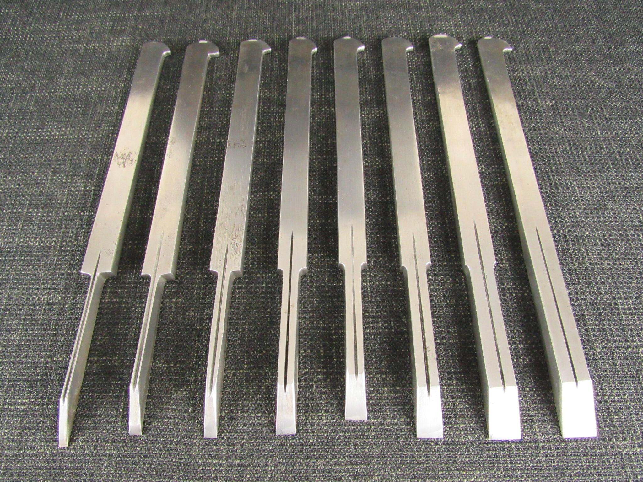 Full Set of 8 GRIFFITHS Plough Plane Irons *SOLD*