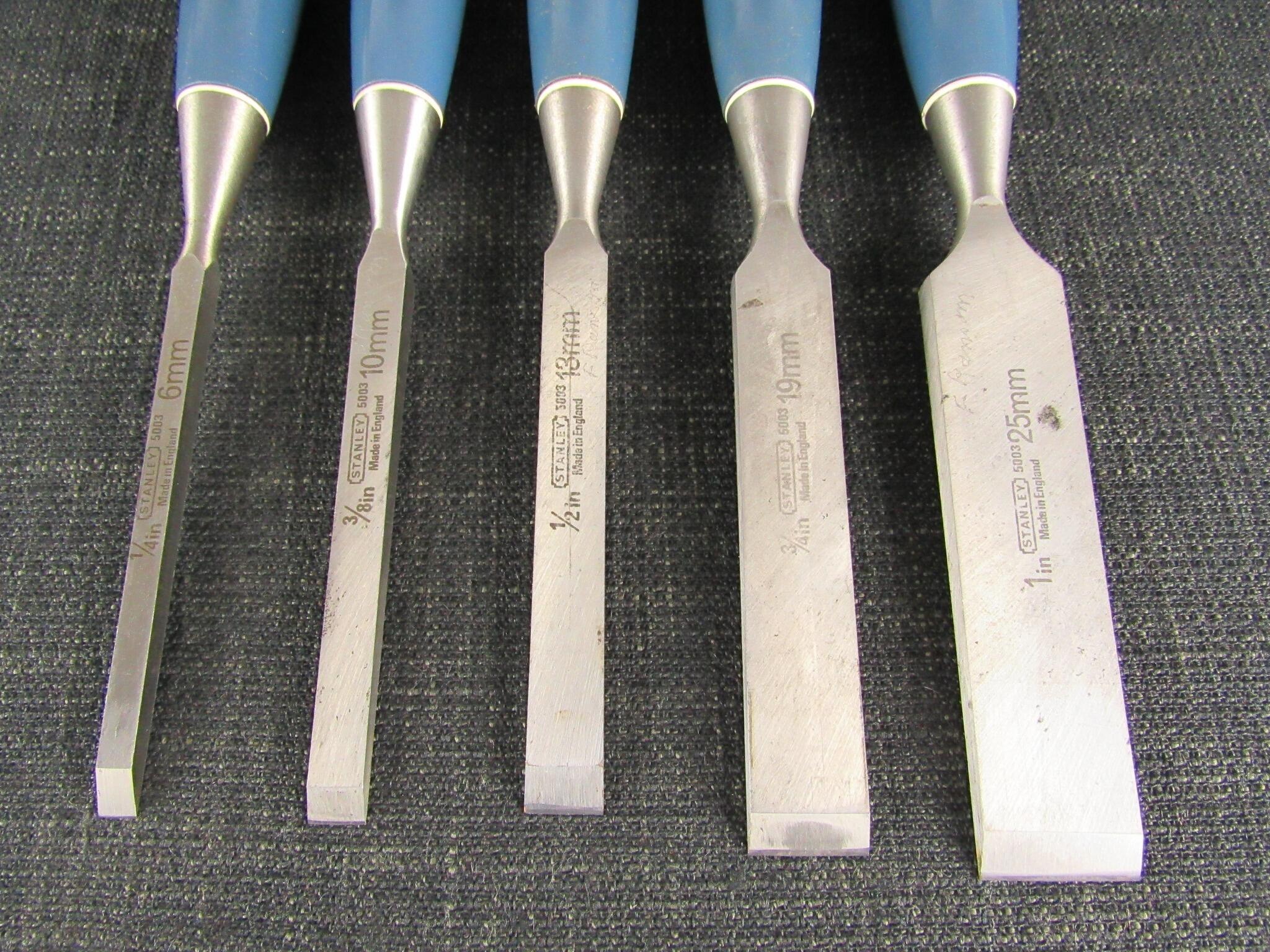 Set of 5 STANLEY 5003 Firmer Chisels - Made in England *SOLD*