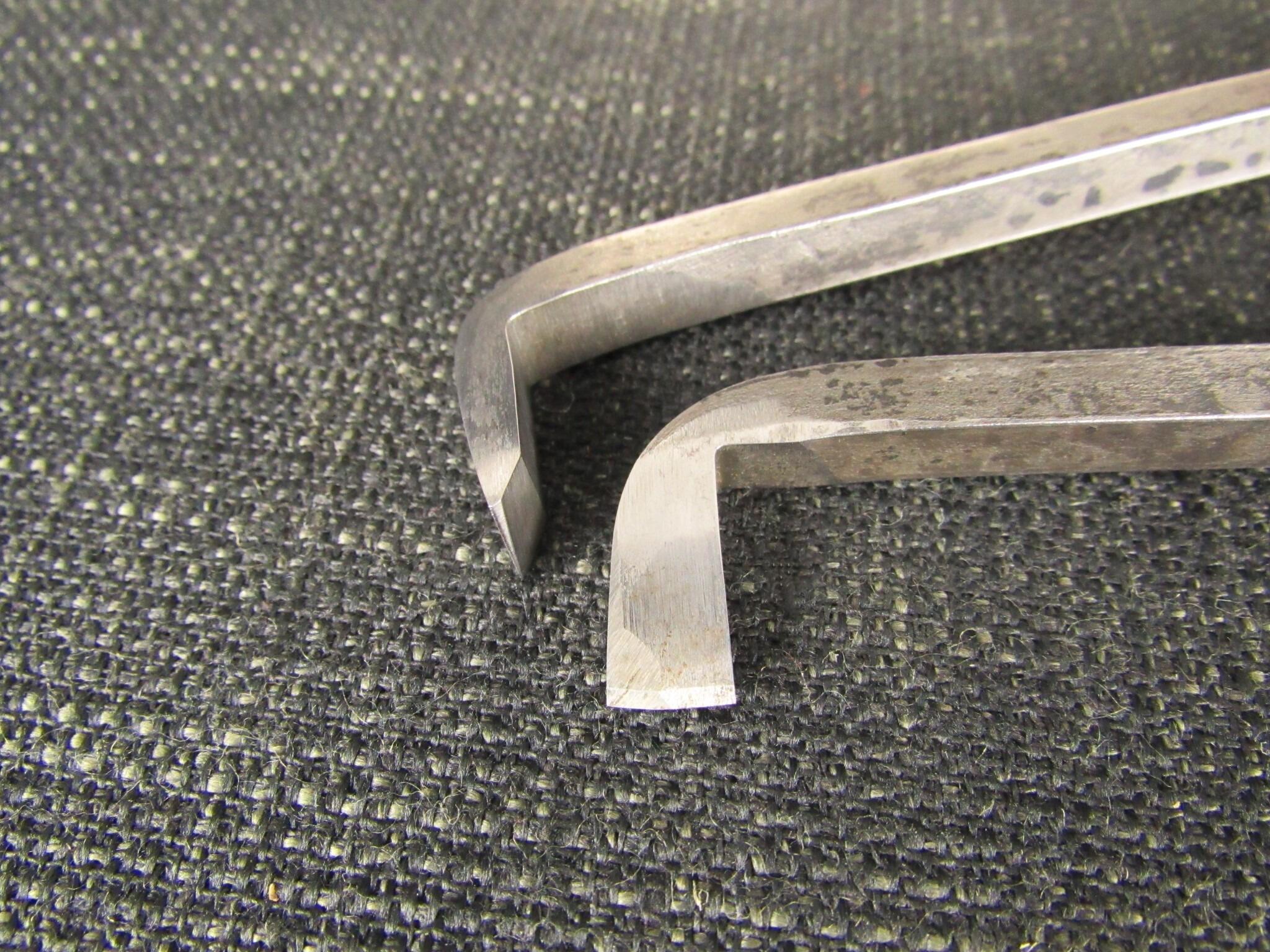 Pair of ASHLEY ILES Cranked Parting Tools or Drawer Lock Chisels *SOLD*