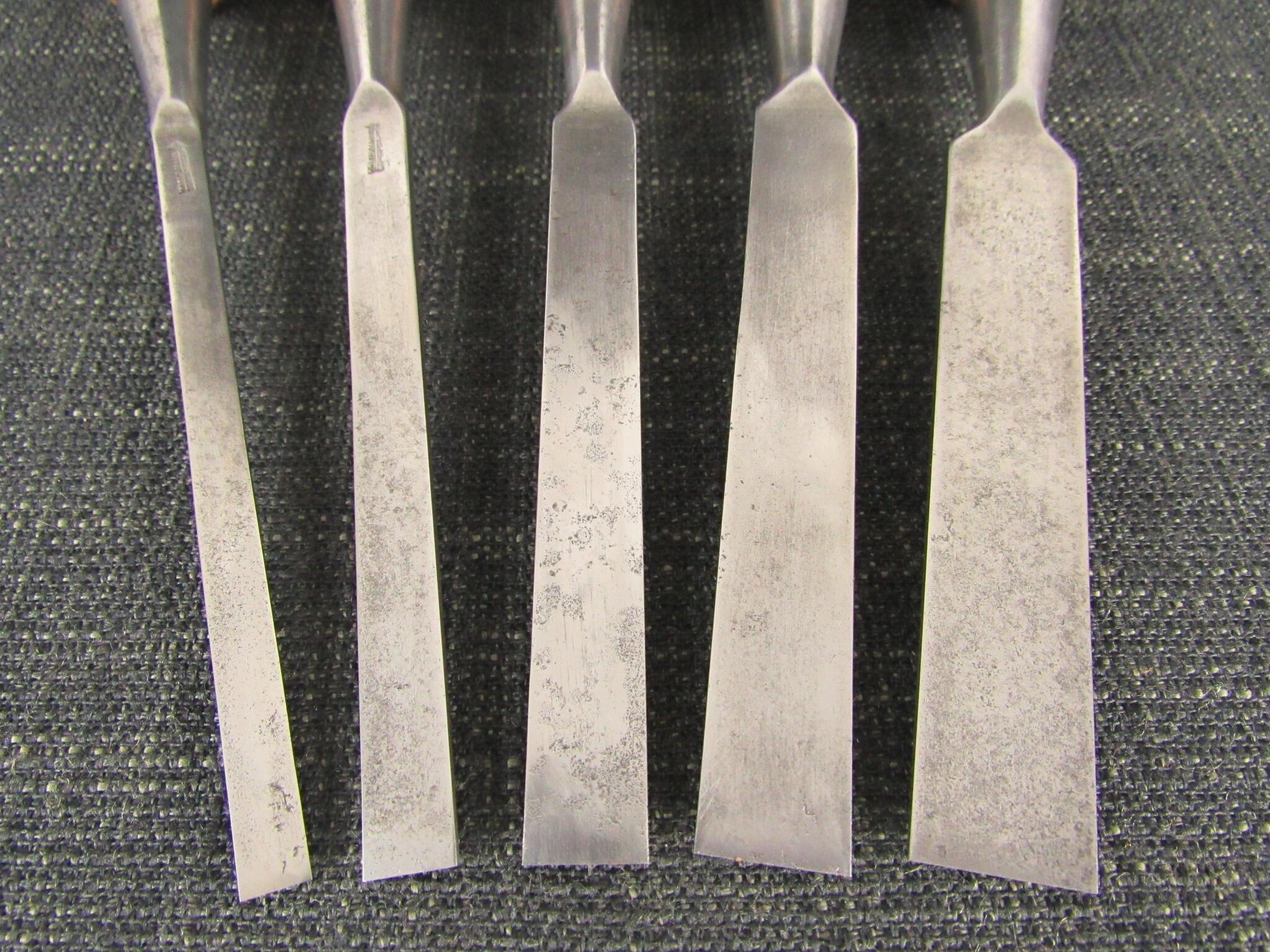 Graduated Set of 5 MARPLES Bevel Edge Socket Cabinet Chisels *SOLD*