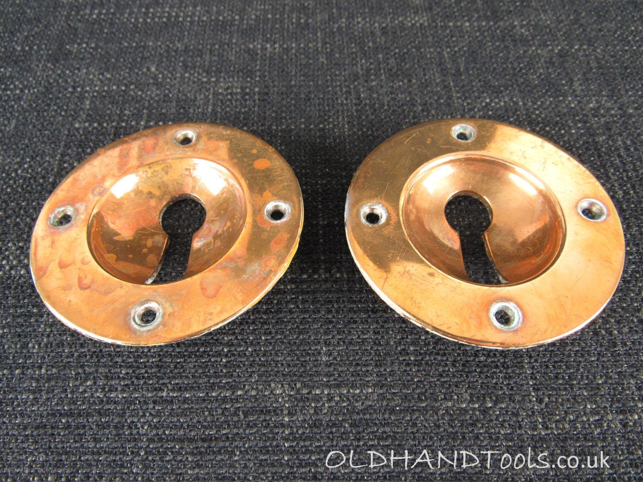 Pair of Vintage Recessed Keyhole Escutcheons