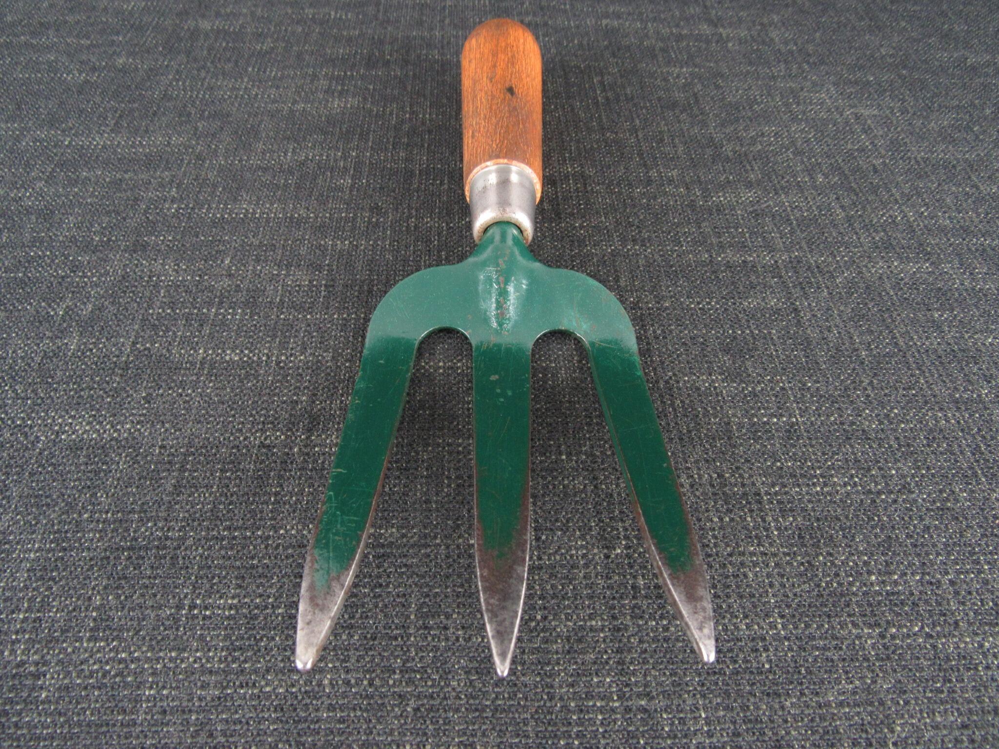 Vintage Garden Hand Fork - Green