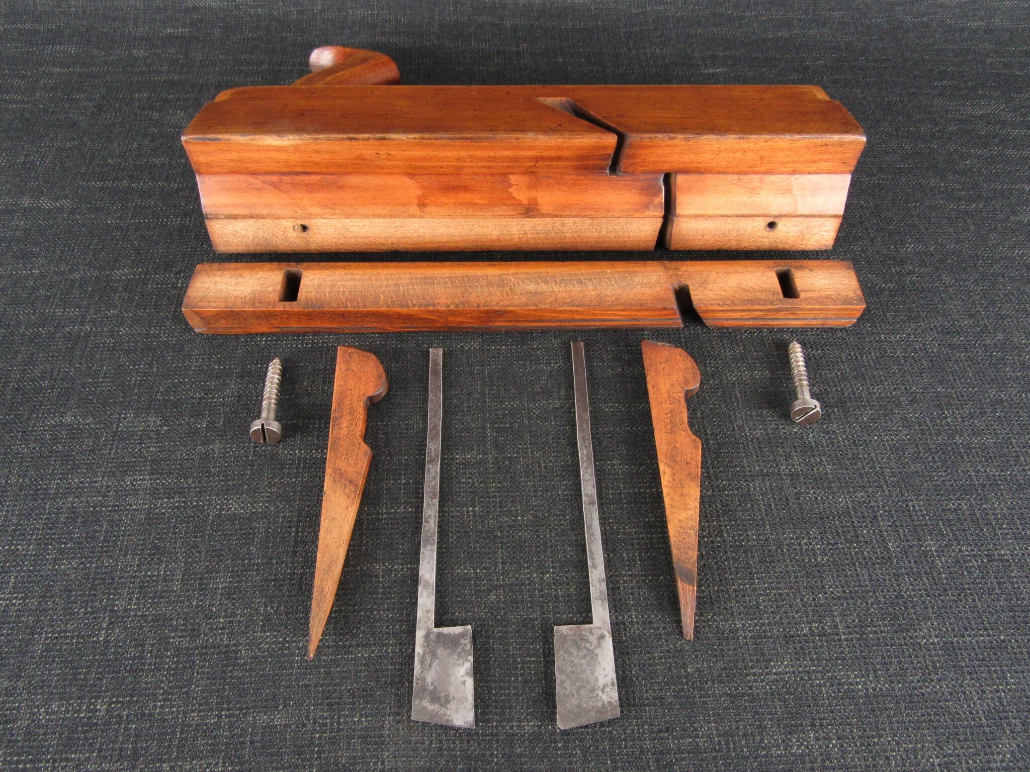 Unusual JOHN HARLEY Twin Iron Handled Wooden Panel Plane *SOLD*