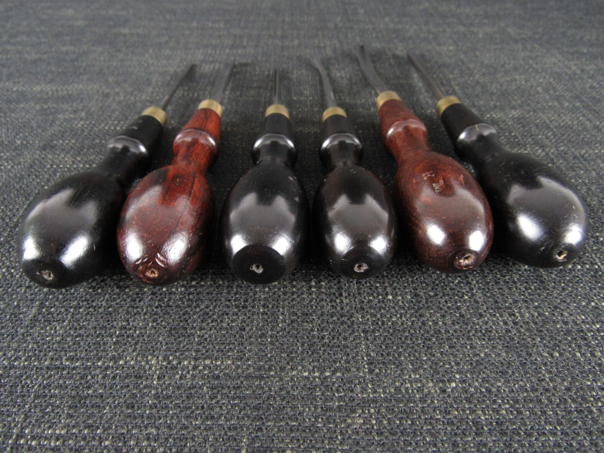6 MARPLES Carving Tools with Ebony & Rosewood Handles *SOLD*