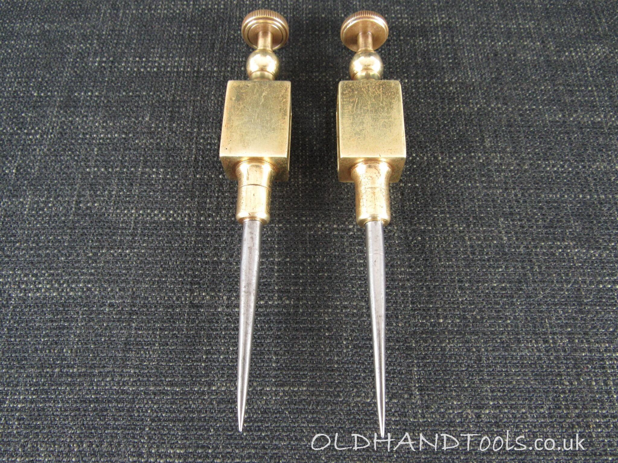 Brass Trammels or Trammel Heads with Steel Points