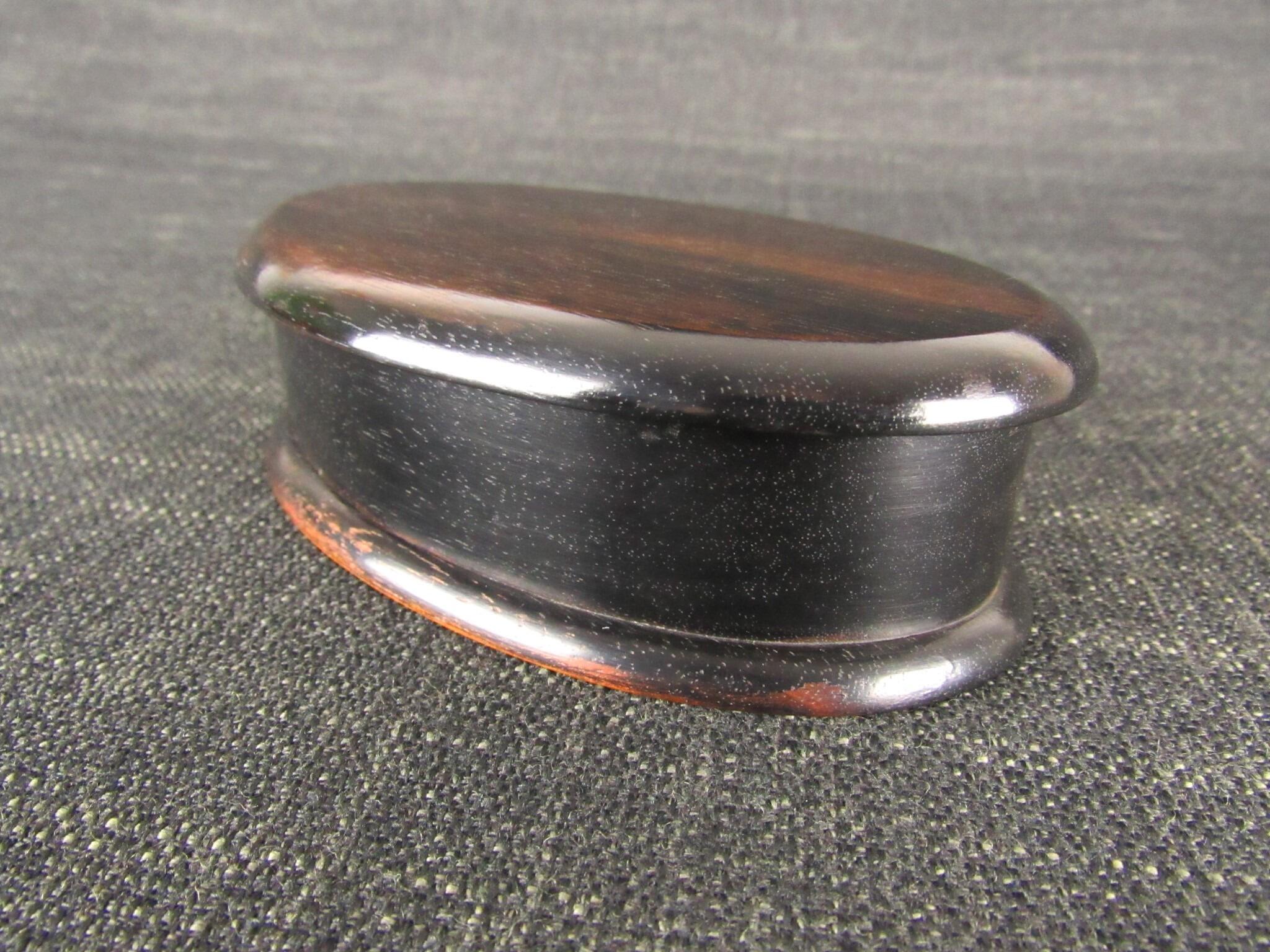 Oval Ebony Box with Hinged Lid *SOLD*