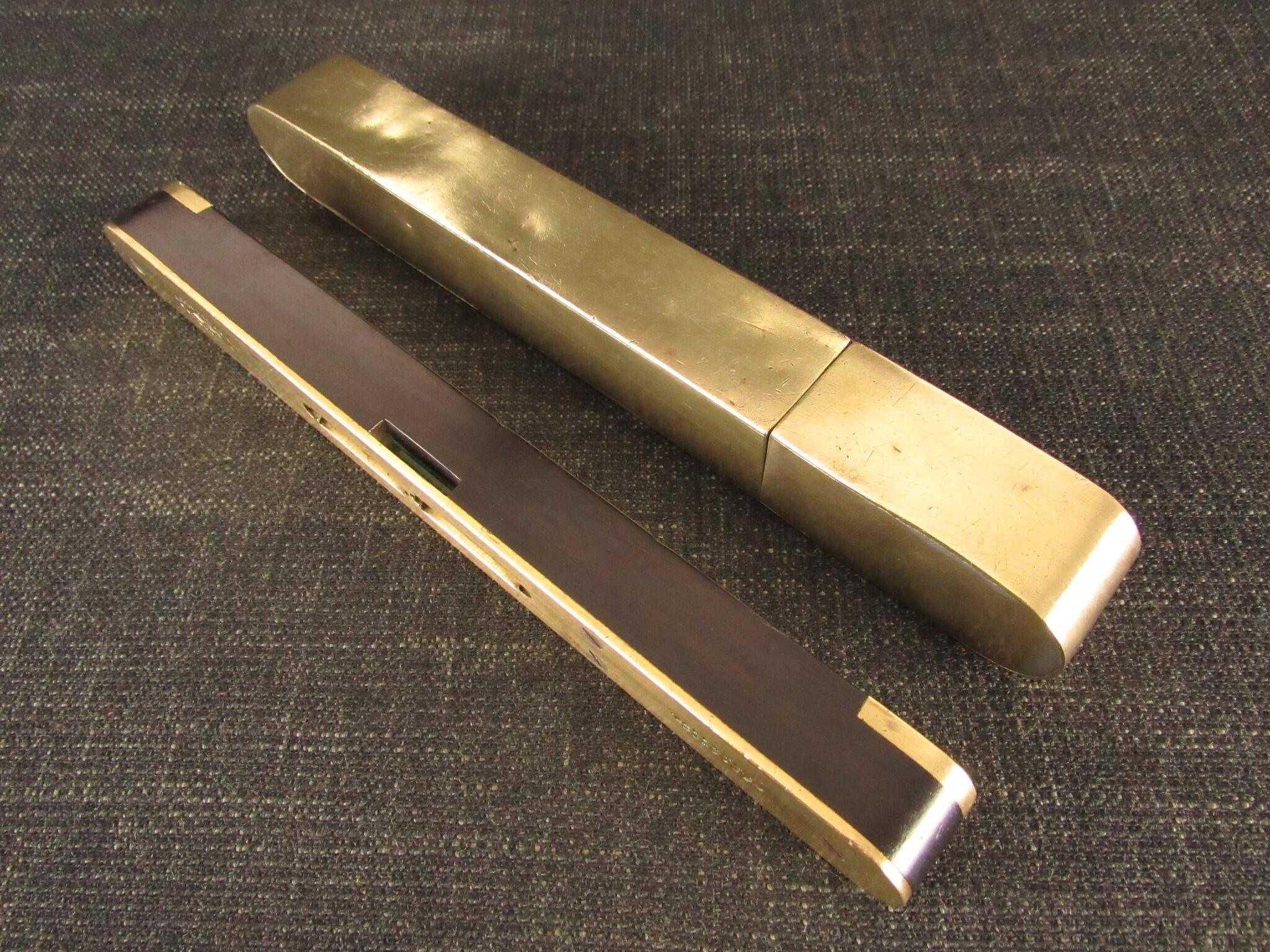 9 inch JAMES HOWARTH Ebony Spirit Level in Brass Case *SOLD*