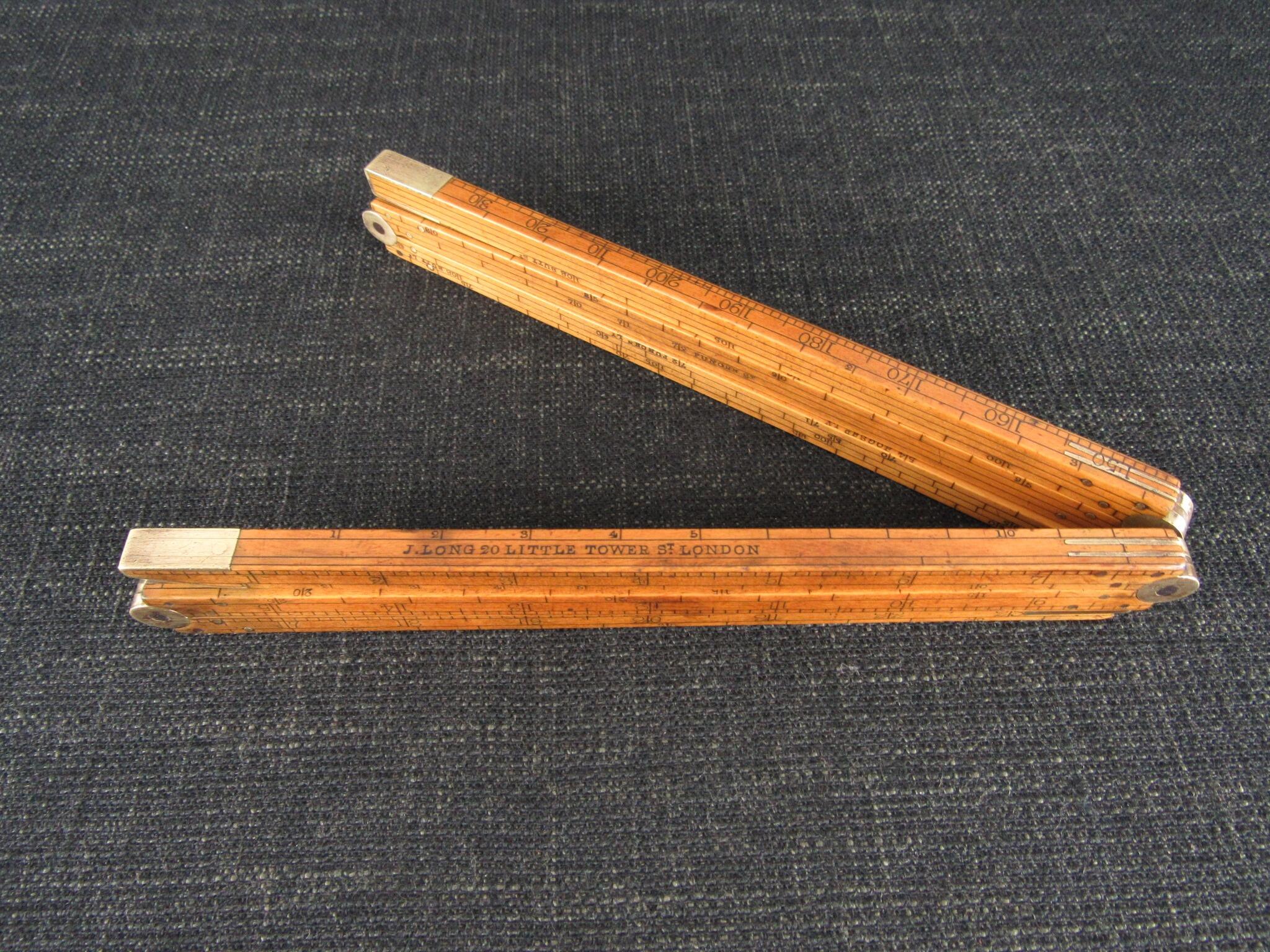 Joseph LONG 6 Fold Boxwood Gauging Rod or Dipping Rule *SOLD*