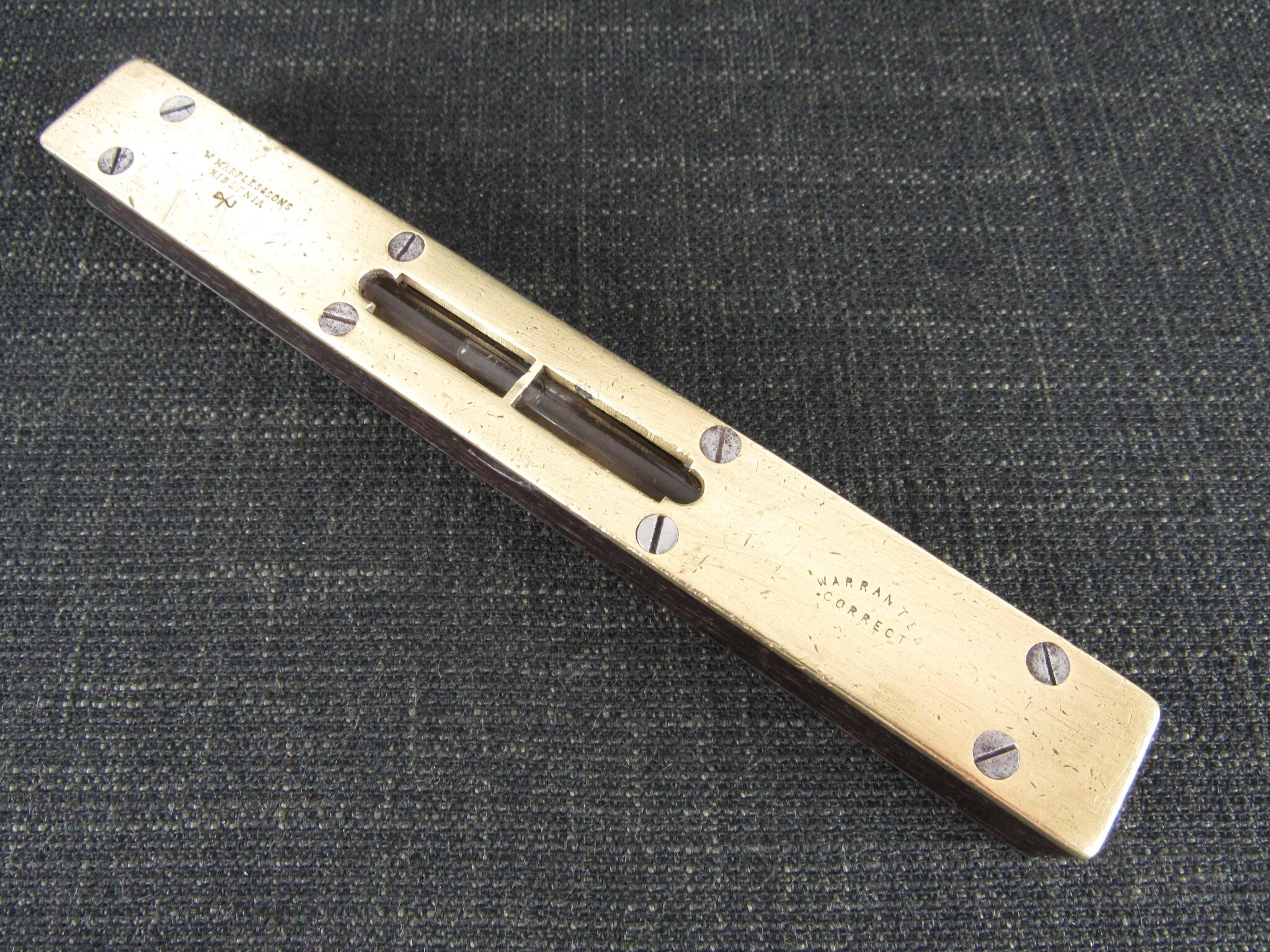 Unusual MARPLES 8 inch Rosewood Level with Steel Sole