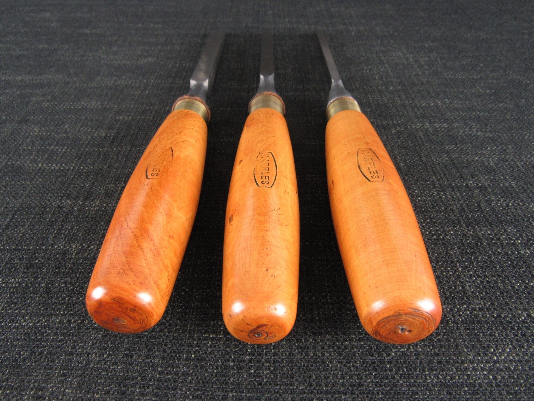 3 Graduated MARPLES Mortice Chisels *SOLD*