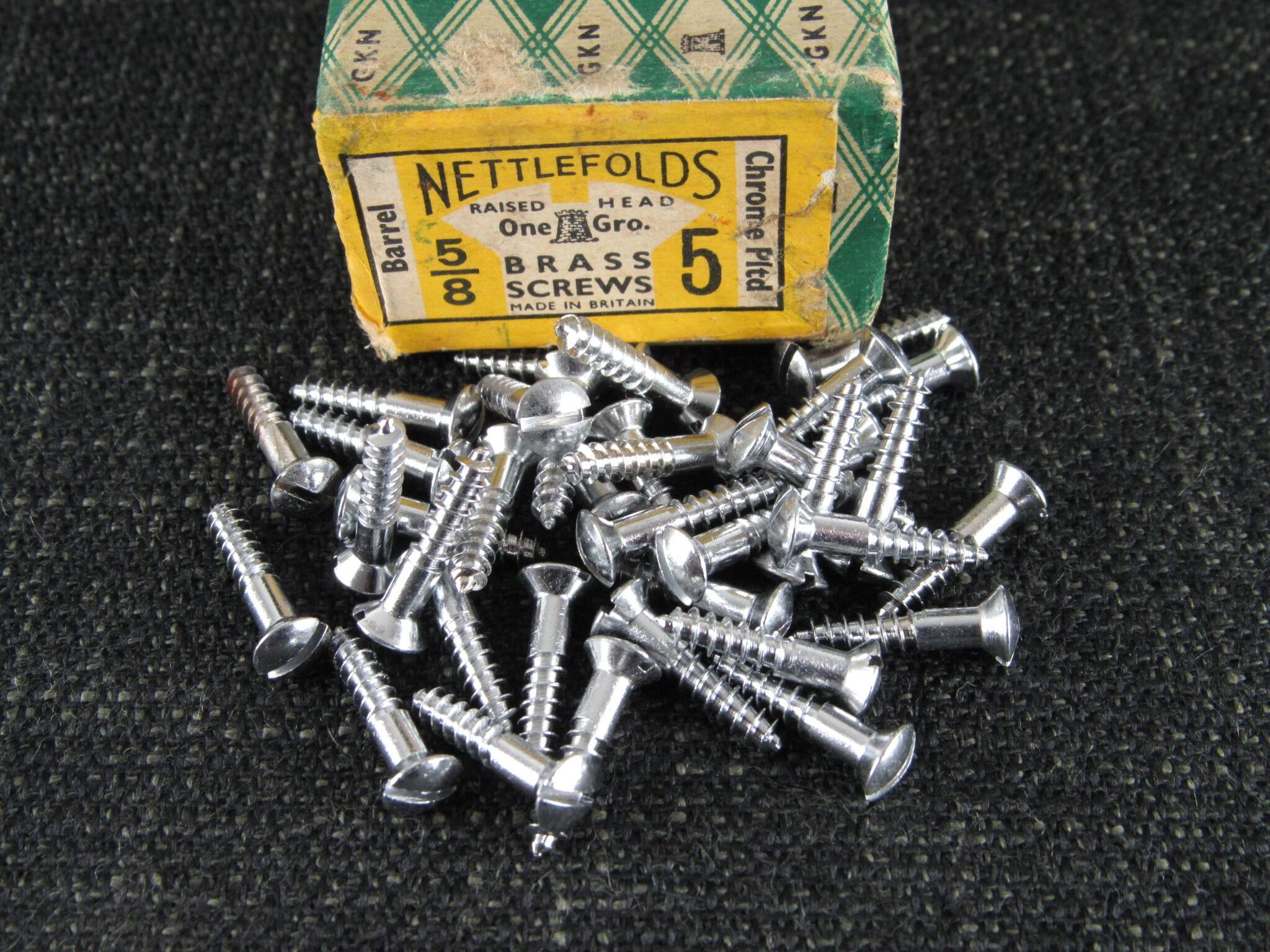 NETTLEFOLDS Brass Screws (Qty 25)