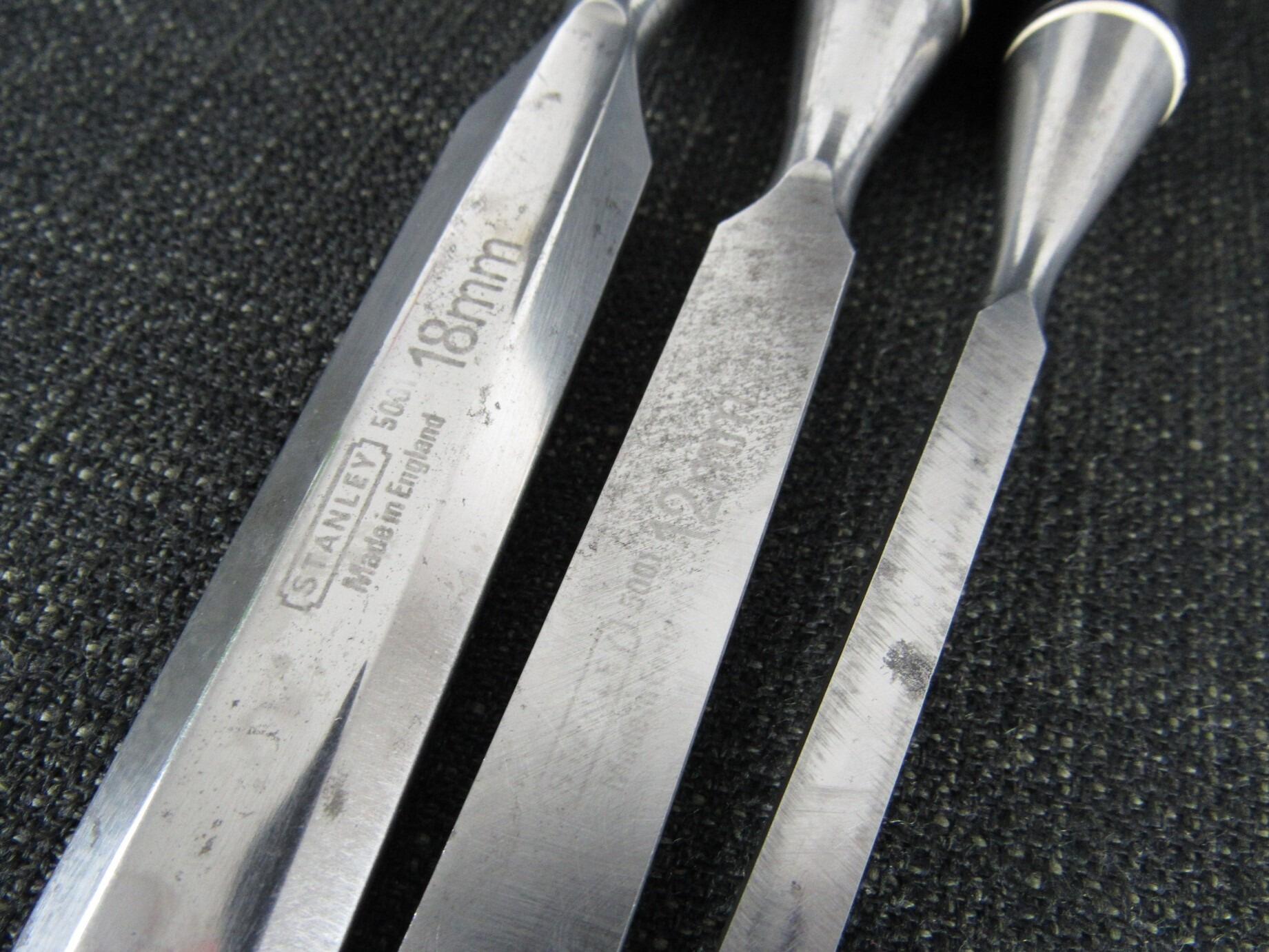 Vintage Set of 3 STANLEY 5001 Chisels *SOLD*