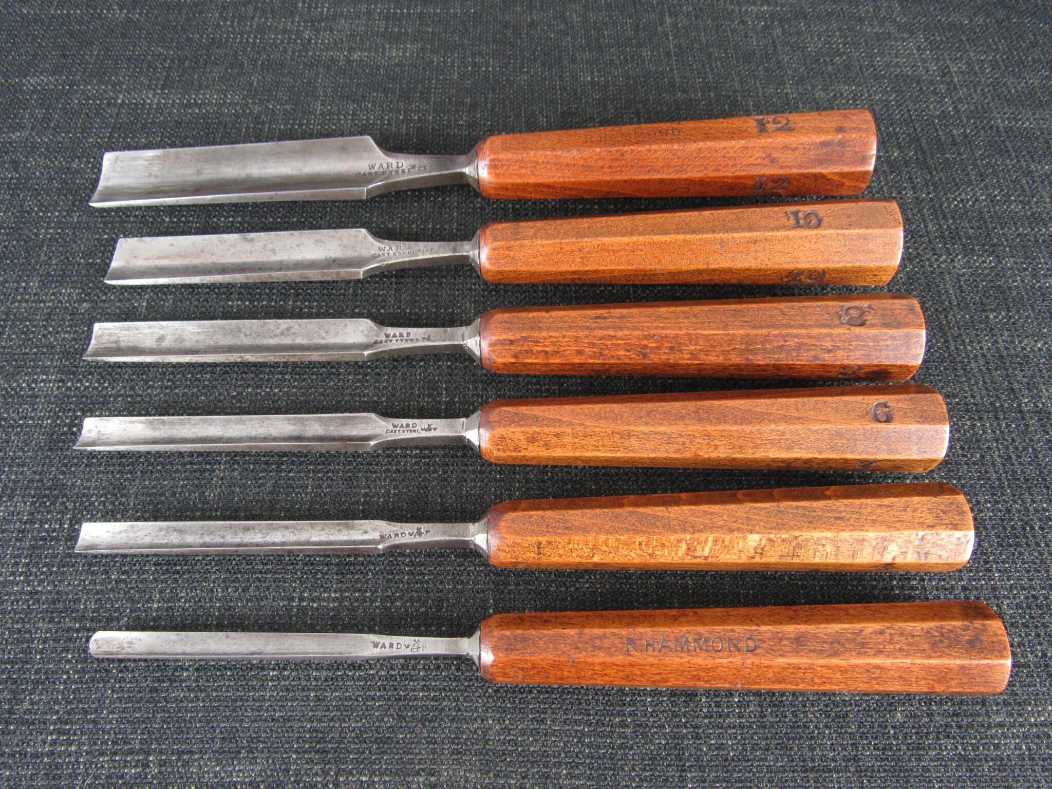 Graduated Set of 6 WARD Firmer Gouges *SOLD*