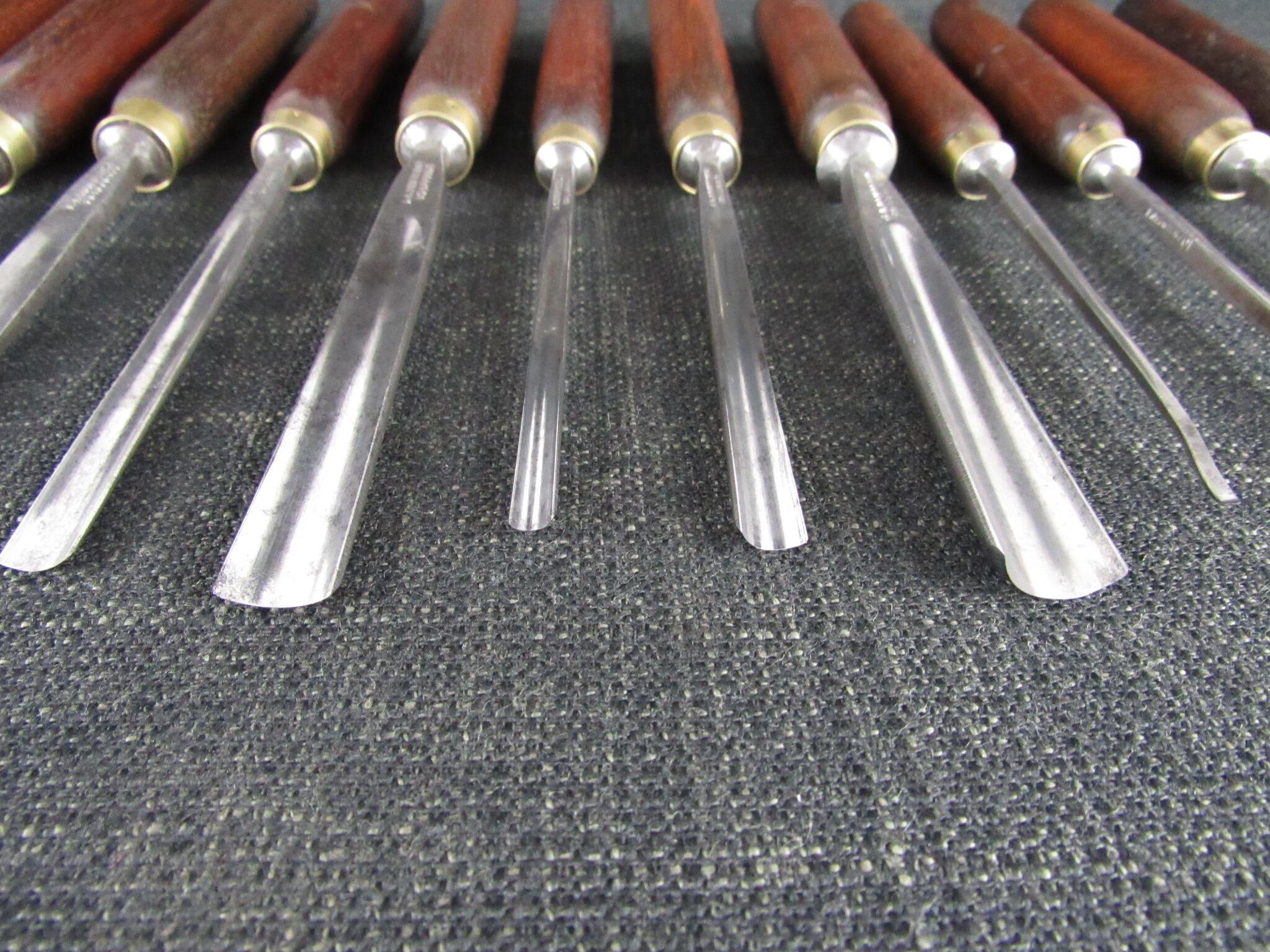 Set of 12 Antique JB ADDIS Carving Tools - 10 Prize Medals