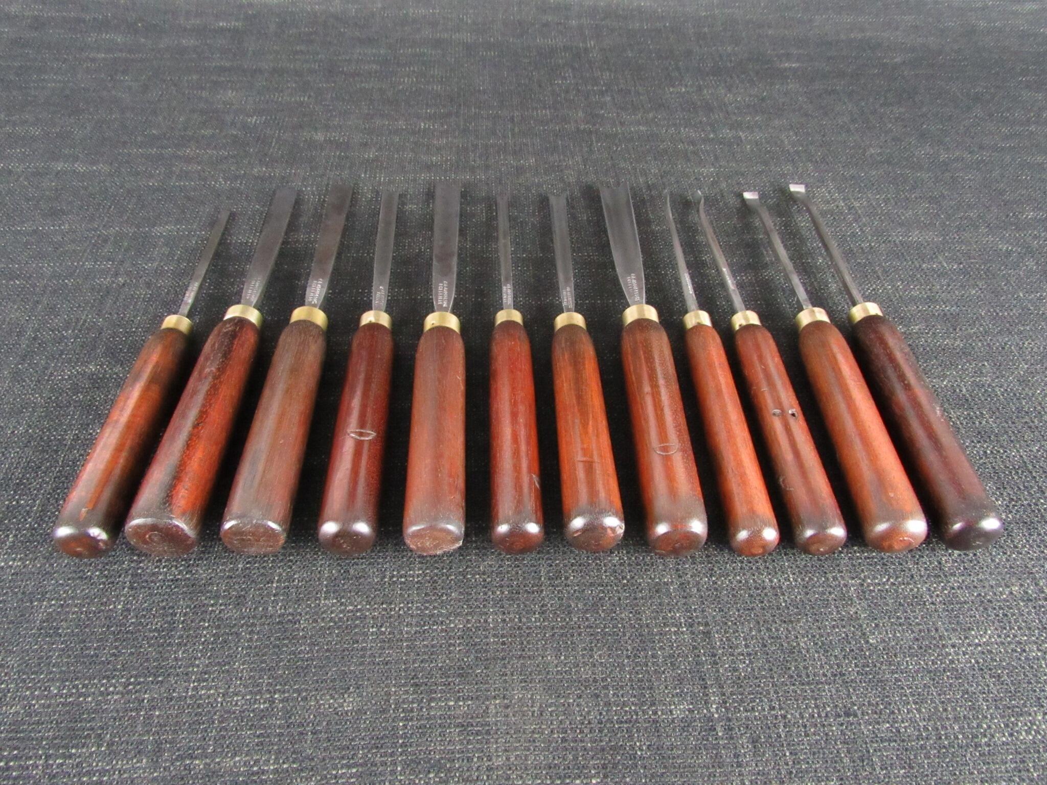 Set of 12 Antique JB ADDIS Carving Tools - 10 Prize Medals