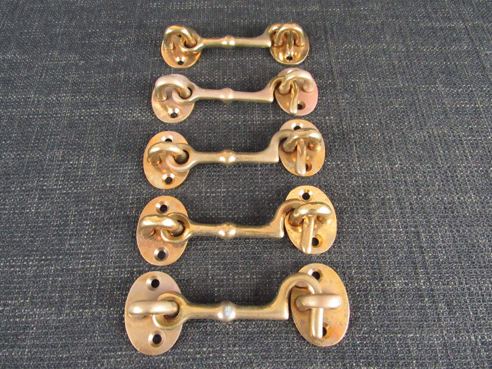 5 Brass Cabin Hooks - New Old Stock *SOLD*