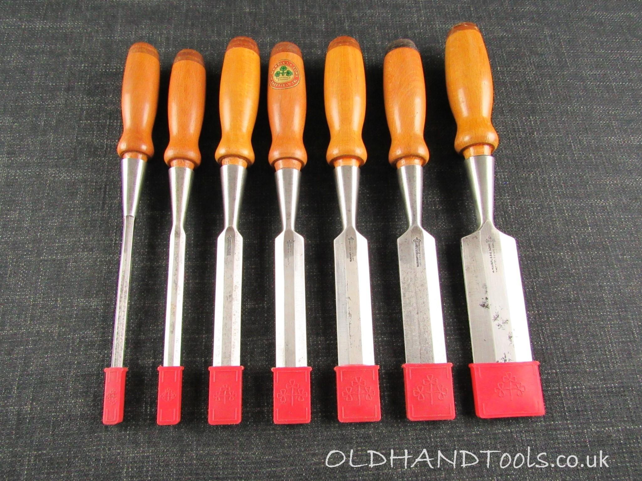 Graduated Set of 7 MARPLES Bevel Edge Socket Cabinet Chisels SOLD
