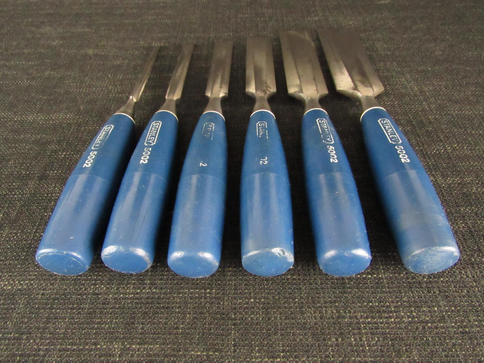 Set of 6 STANLEY 5002 Bevel Edge Chisels - Made in England *SOLD*