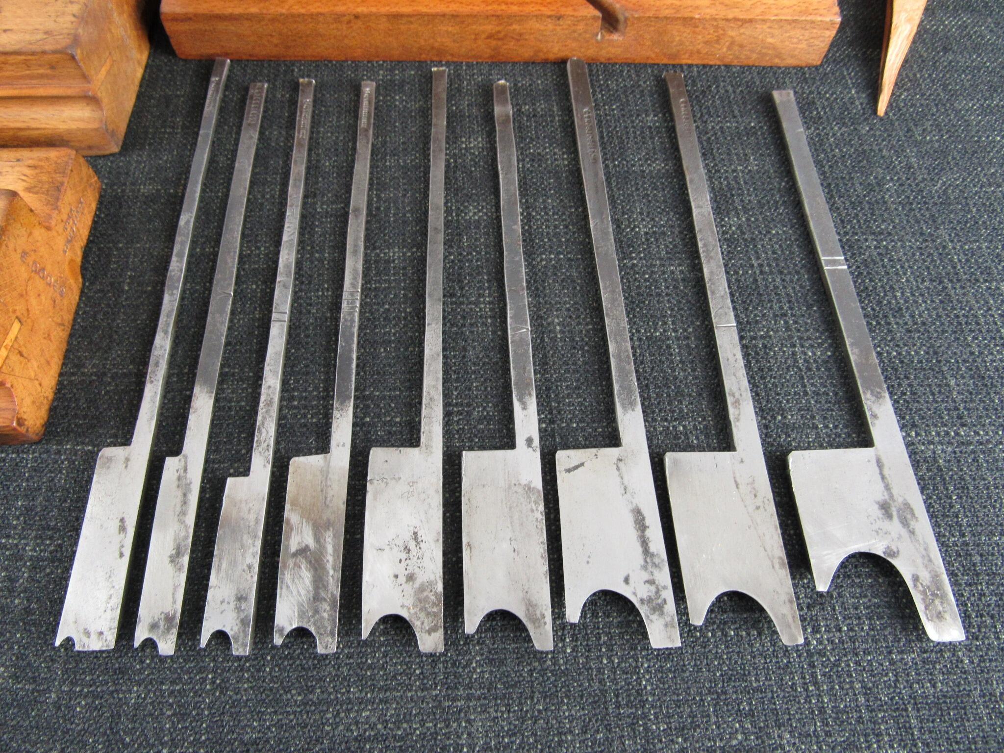 Set of 9 KING & COMPANY Side Bead Moulding Planes *SOLD*
