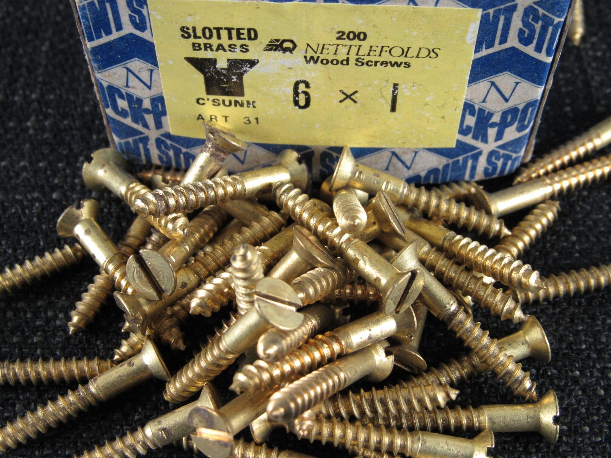 NETTLEFOLDS Brass Screws (Qty 25)