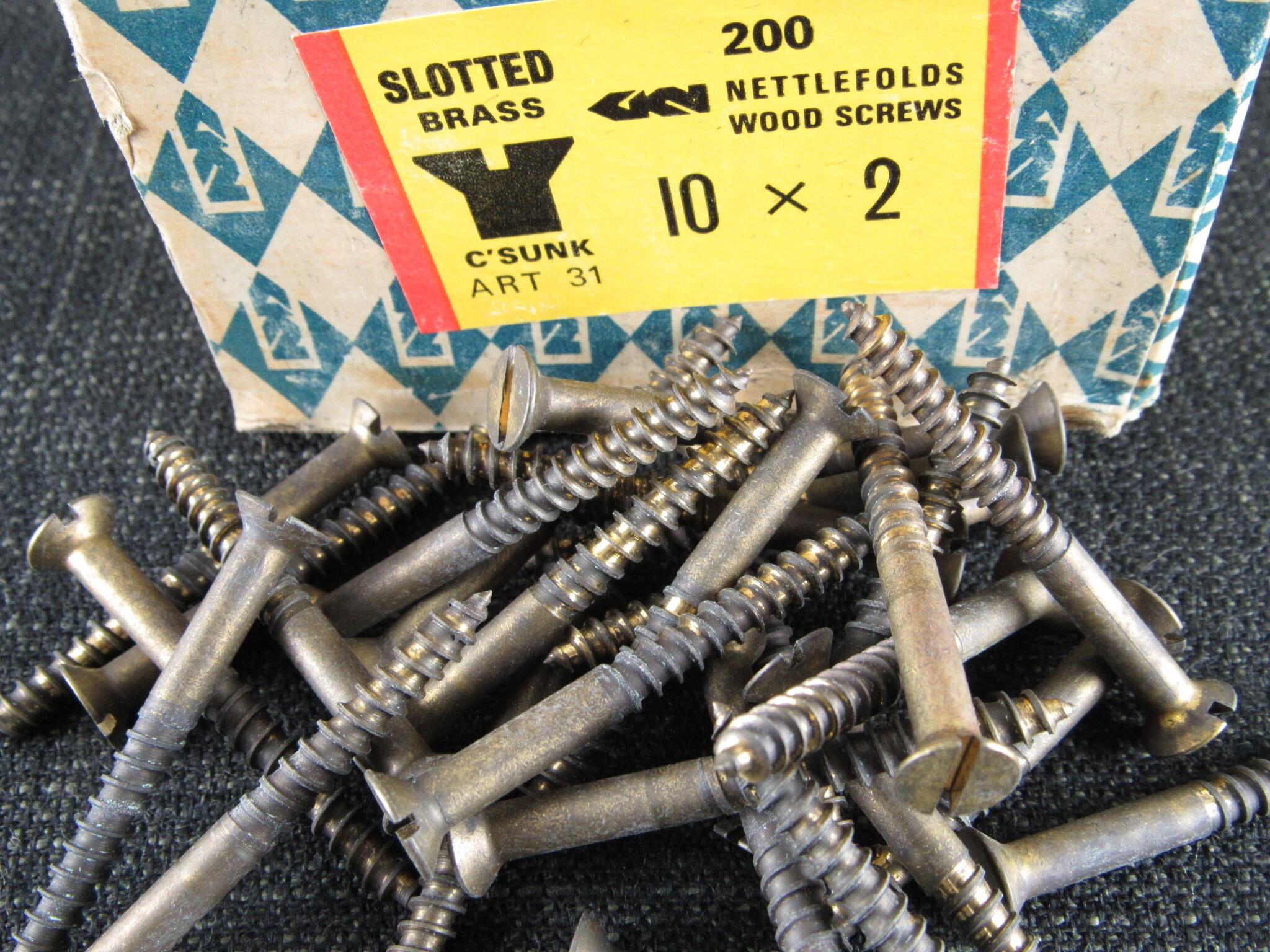 NETTLEFOLDS Brass Screws (Qty 25)