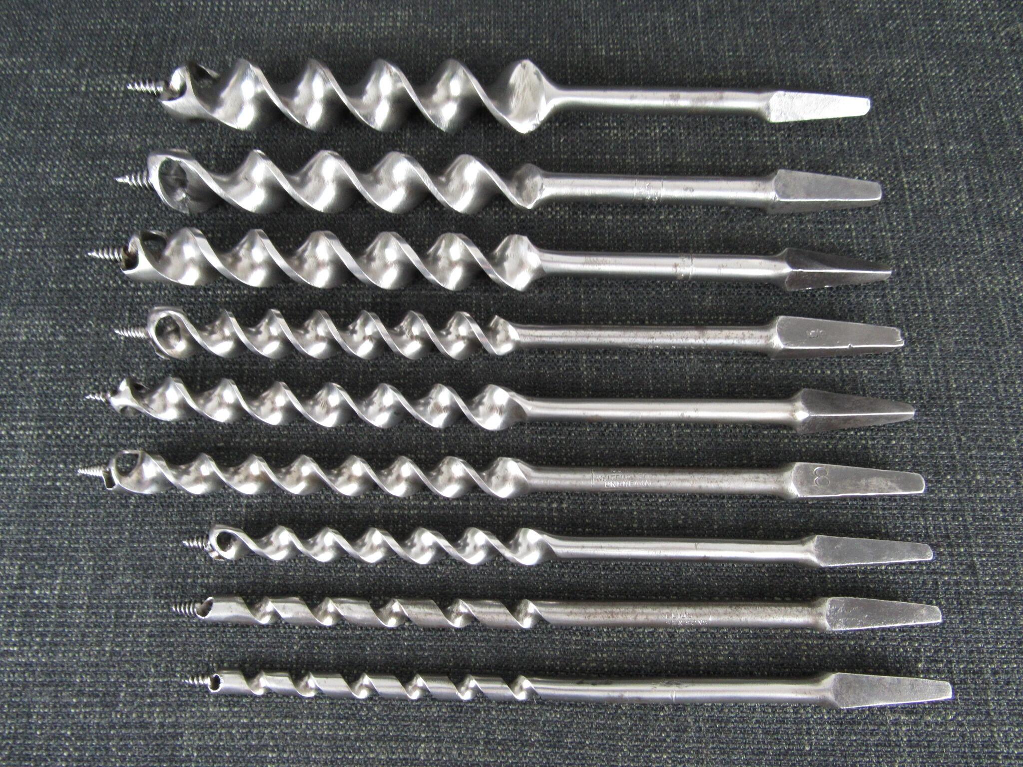 9 WHITEHOUSE Solid Nose Brace Auger Bits *SOLD*