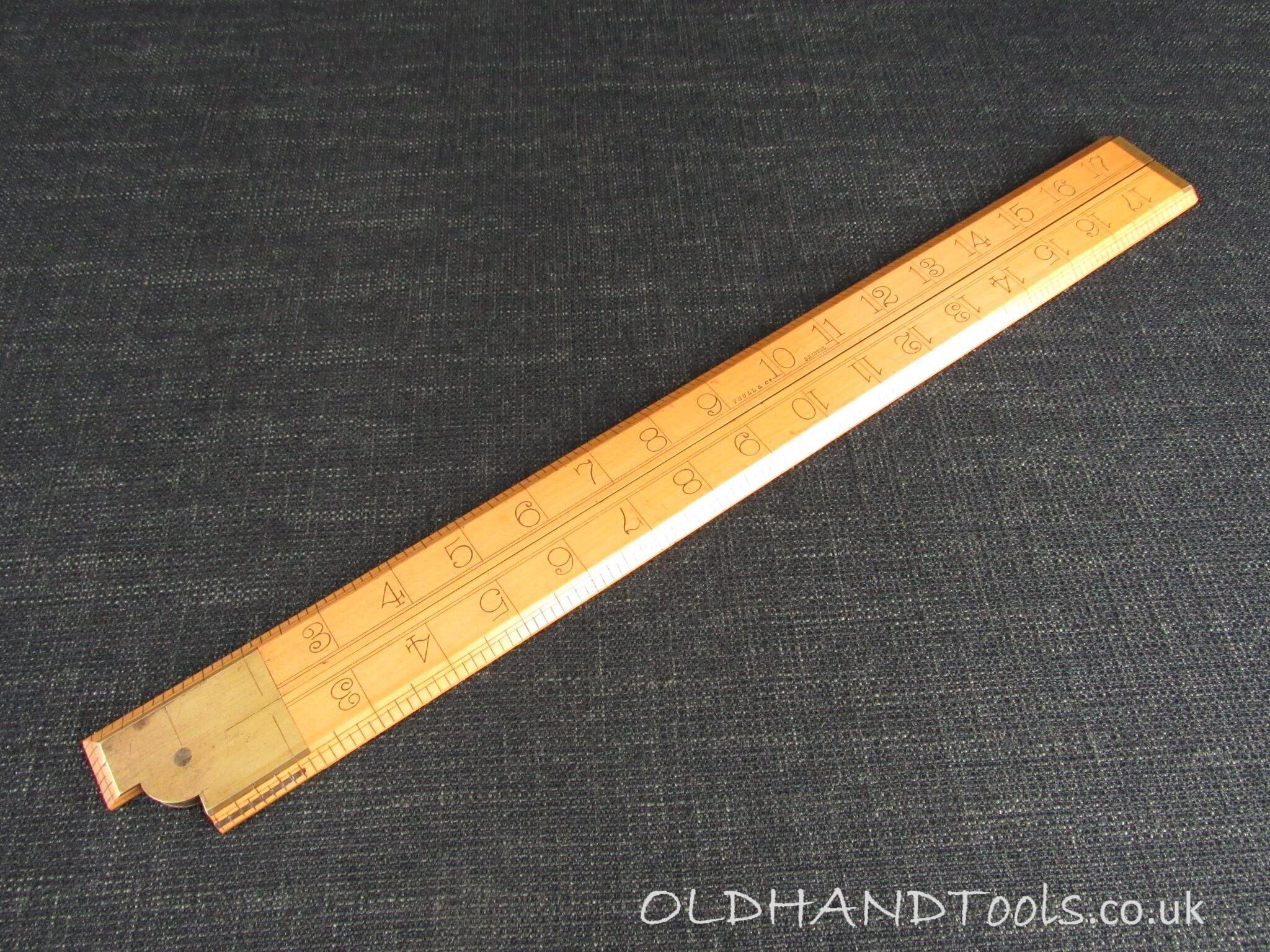 PRESTON Tailors Folding Boxwood Square marked TRULL & CO BRISTOL *SOLD*