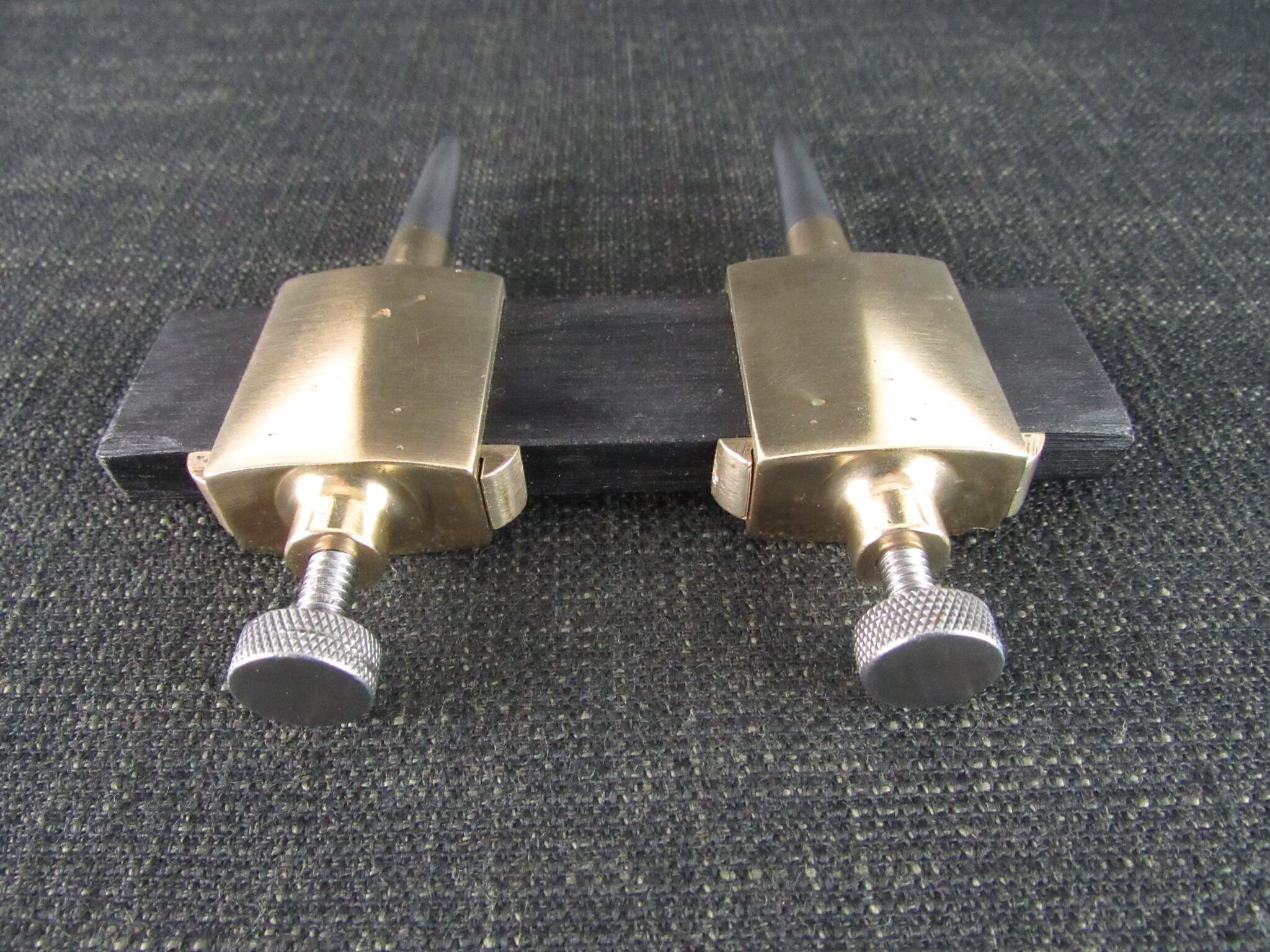 Pair of Brass Trammel Heads with Steel Points