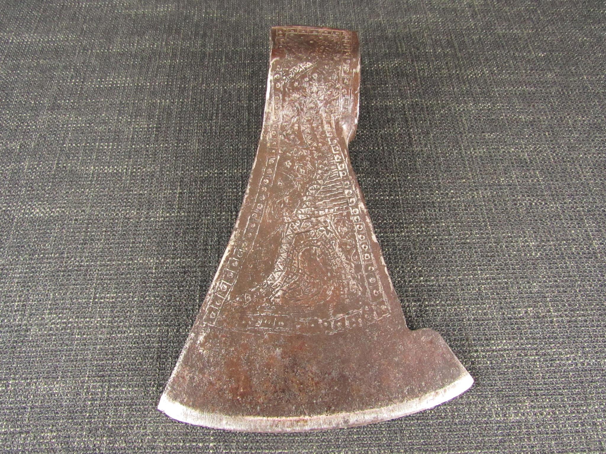 Decorated Axe Head with Wolf Headed Snake ? *SOLD*