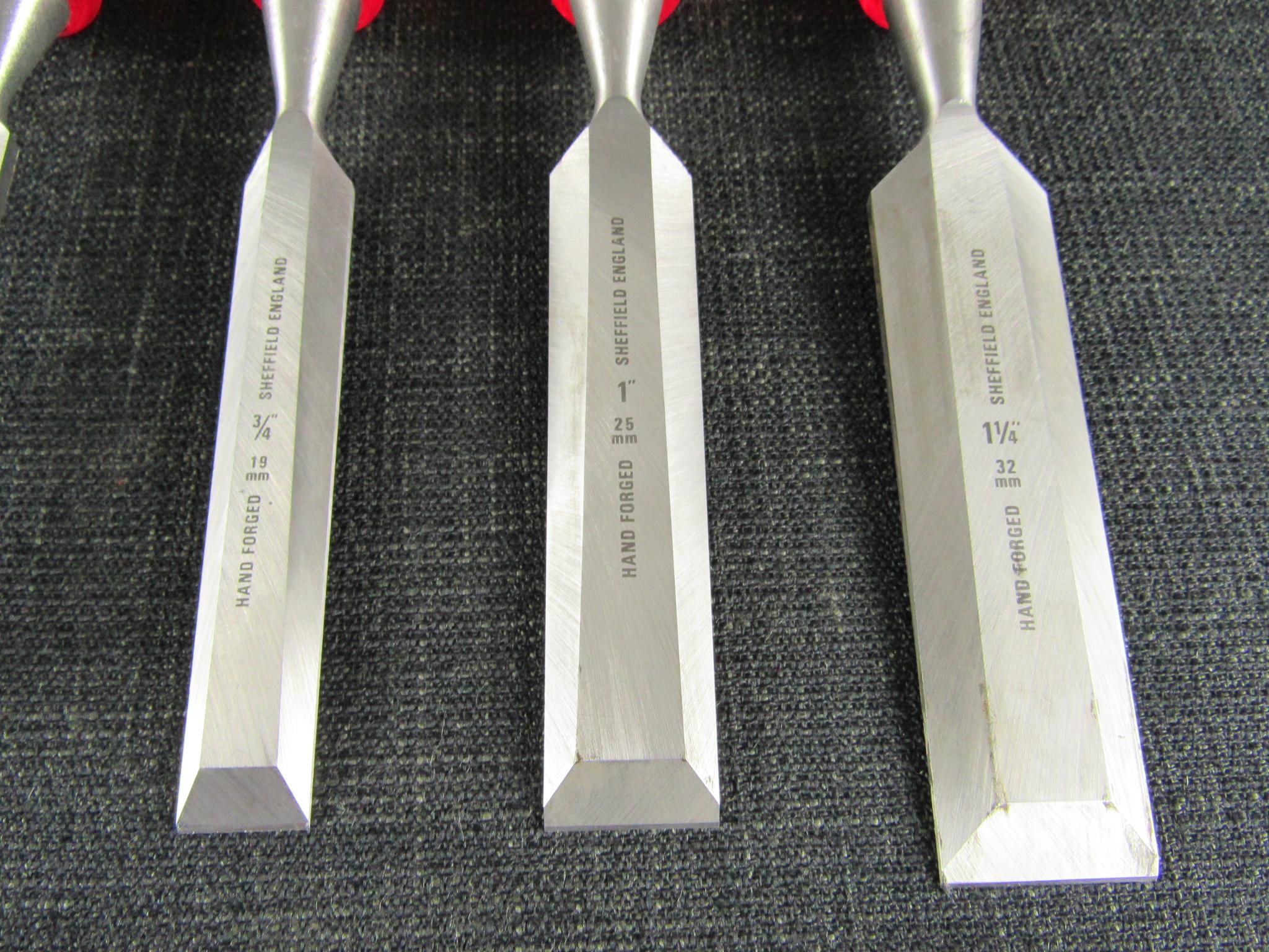 Boxed Set of 6 RECORD MARPLES Splitproof Bevel Edge Chisels - Hand ...
