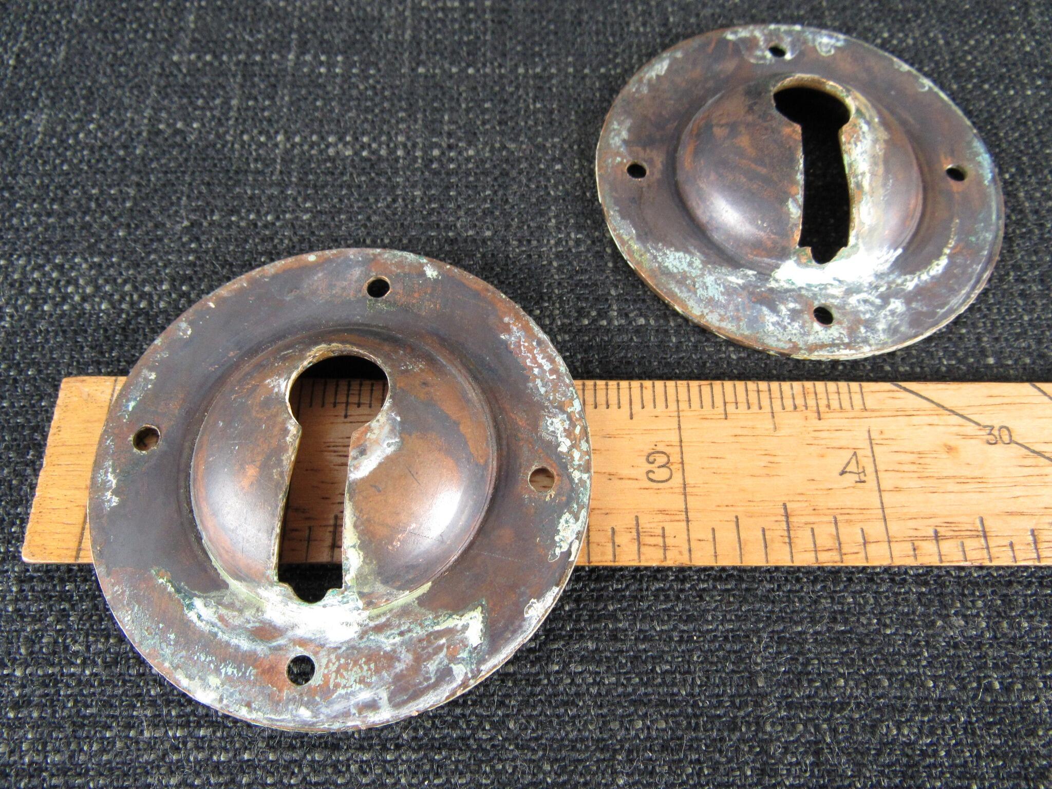 Pair of Vintage Recessed Keyhole Escutcheons