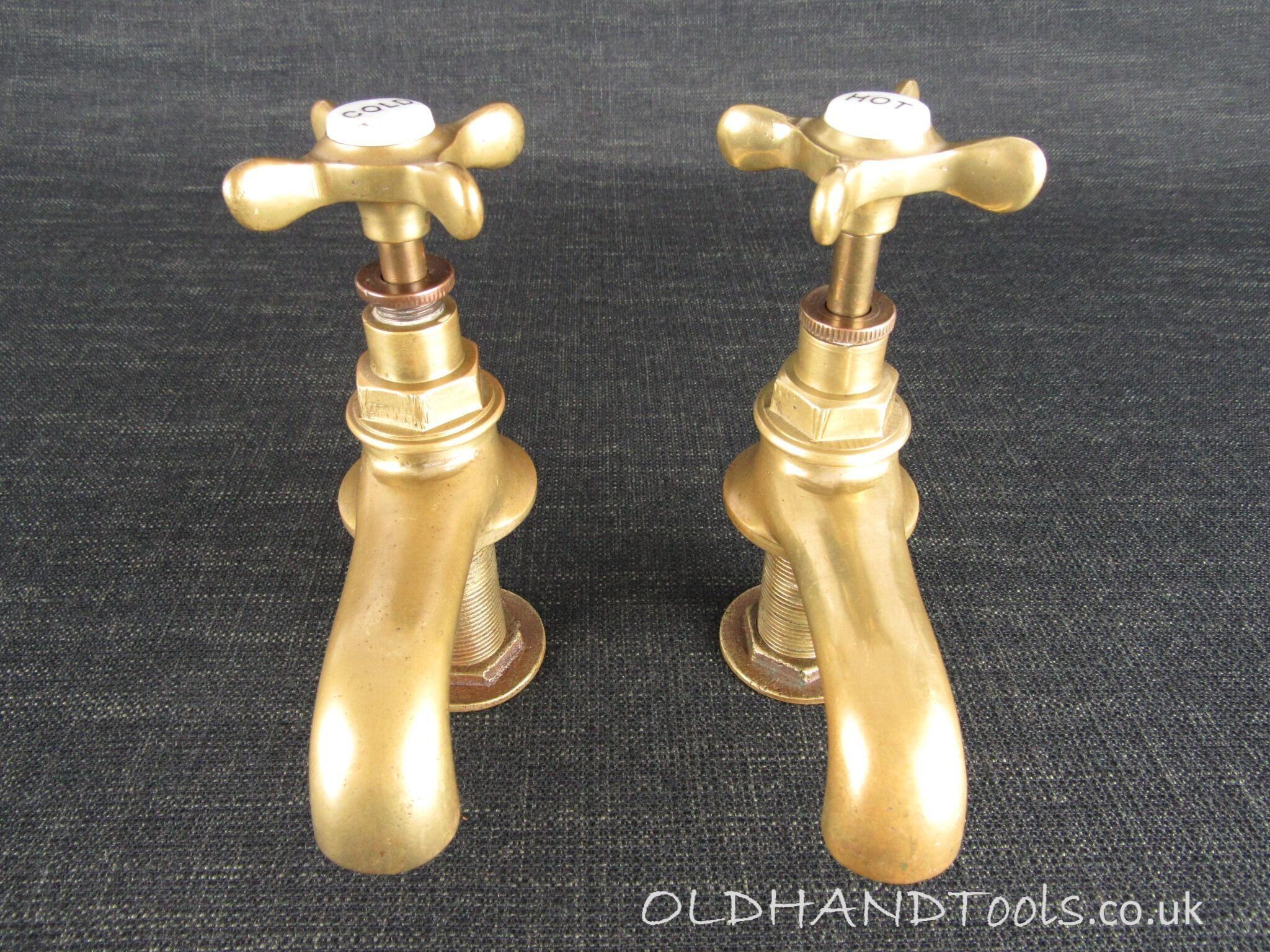 Pair of ROWE BROTHERS Antique Brass Taps - for restoration *SOLD*