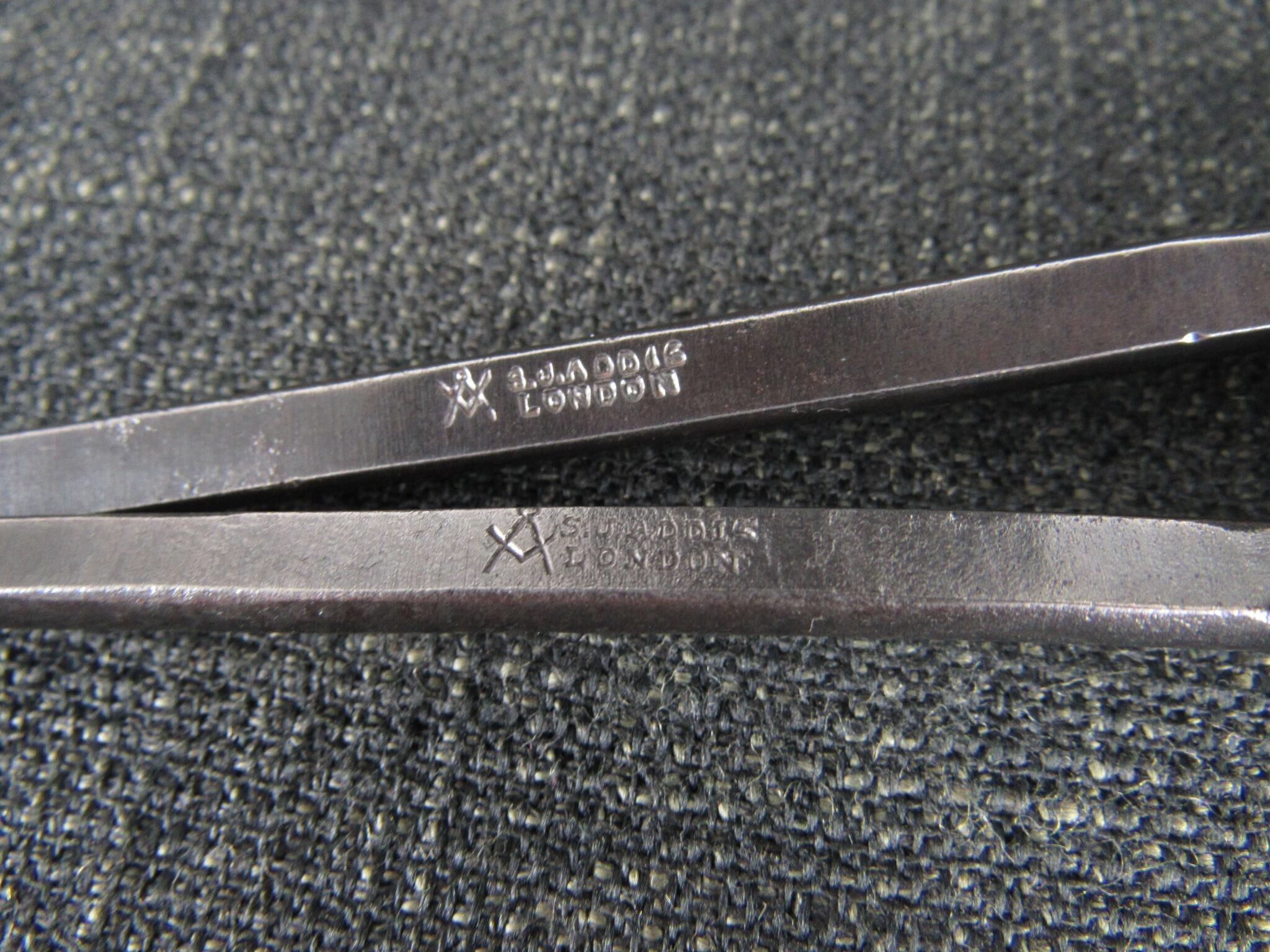 Pair of SJ ADDIS No 22 & 23 Corner Spoon Carving Chisels - 1/2 inch