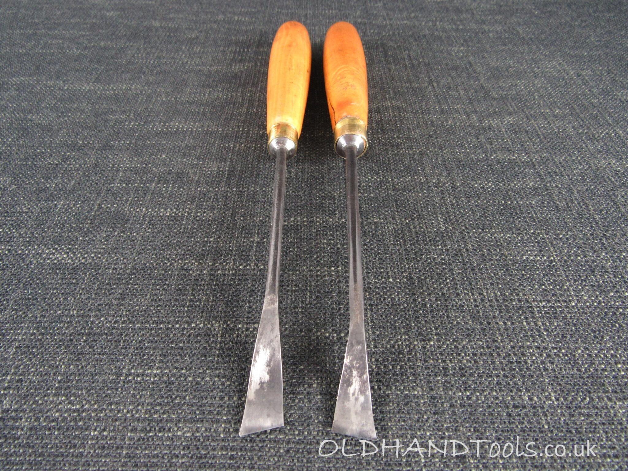 Pair of SJ ADDIS No 22 & 23 Corner Spoon Carving Chisels - 1/2 inch *SOLD*