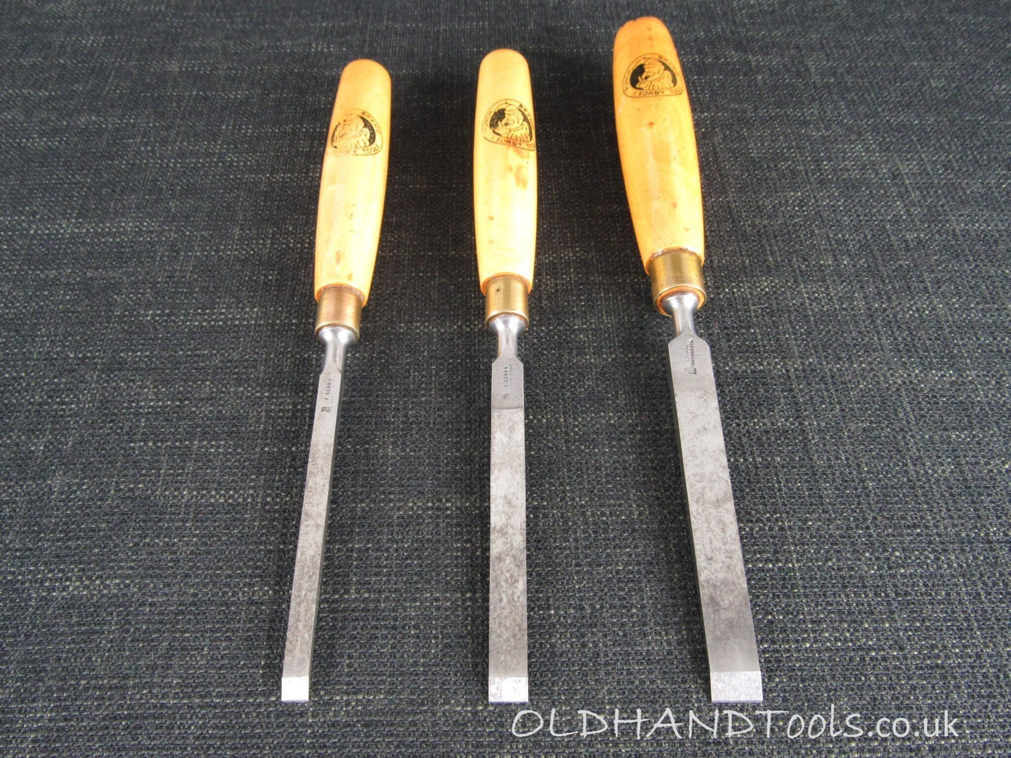 3 SORBY Firmer Chisels with Boxwood Handles *SOLD*