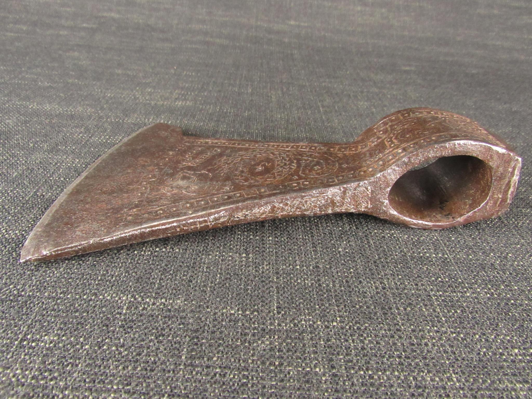 Decorated Axe Head with Wolf Headed Snake ? *SOLD*