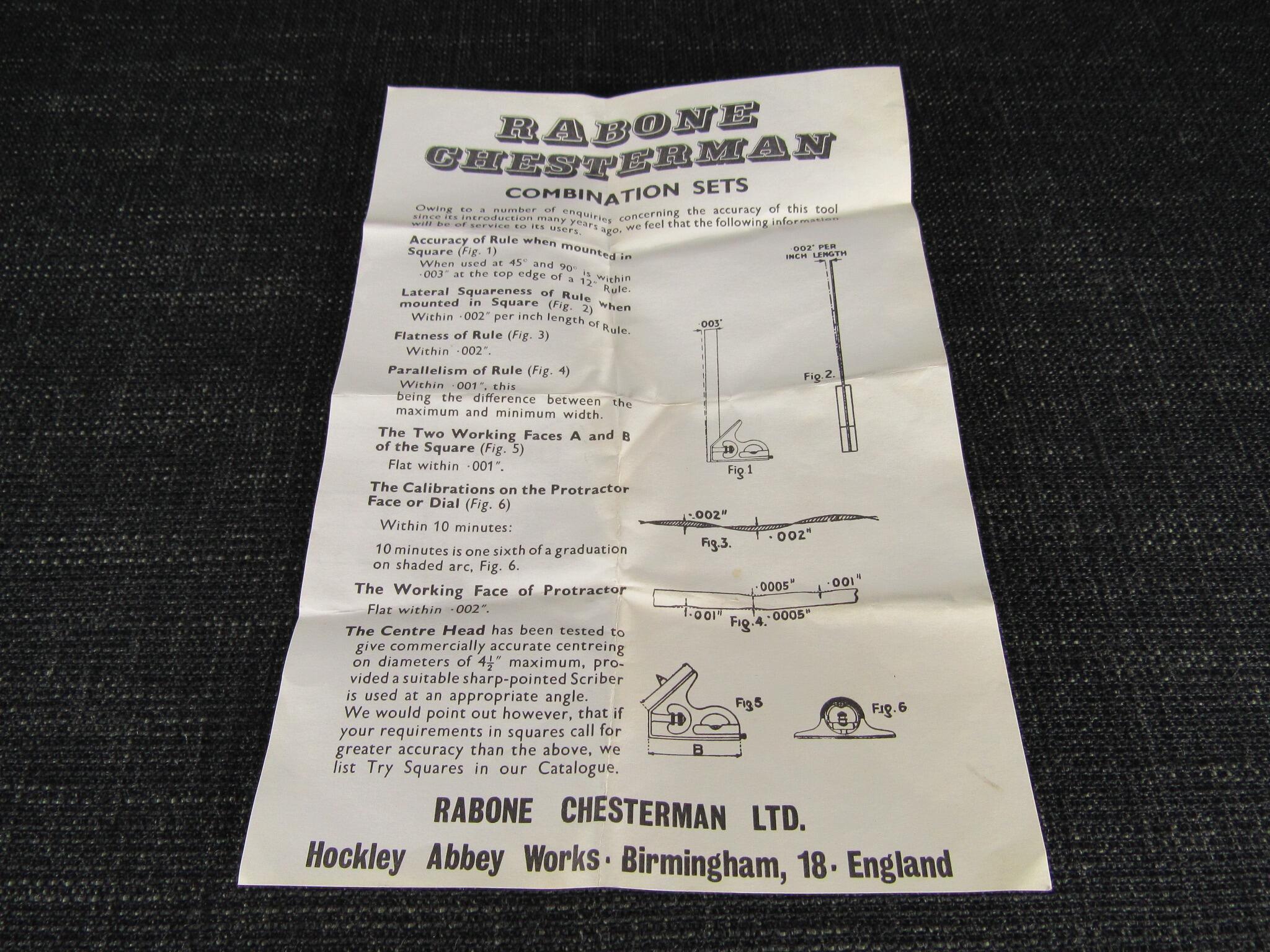 Unused RABONE CHESTERMAN Combination Set *SOLD*