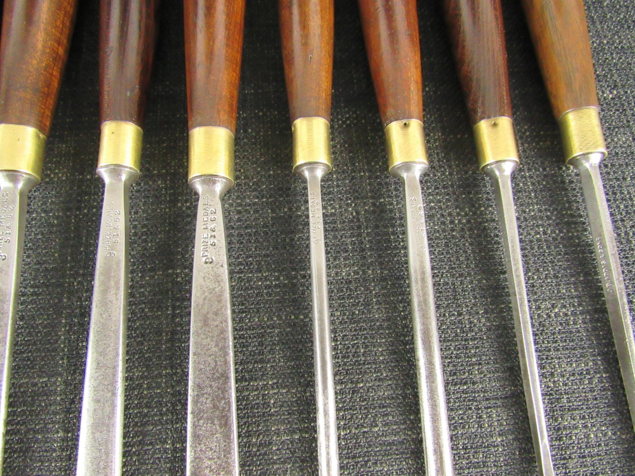 Set of 11 Antique JB ADDIS Carving Tools - 9 Prize Medals *SOLD*