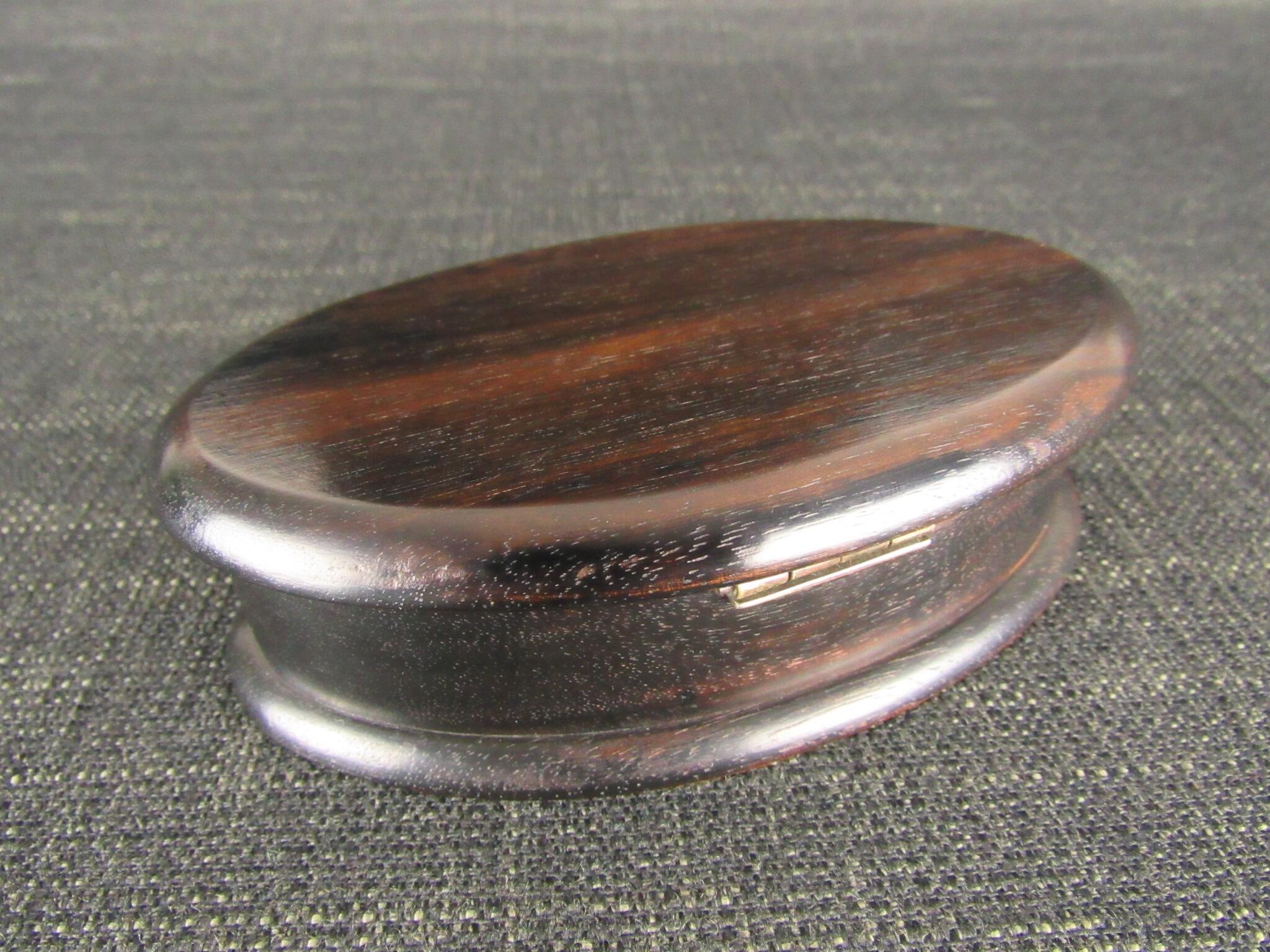 Oval Ebony Box with Hinged Lid *SOLD*