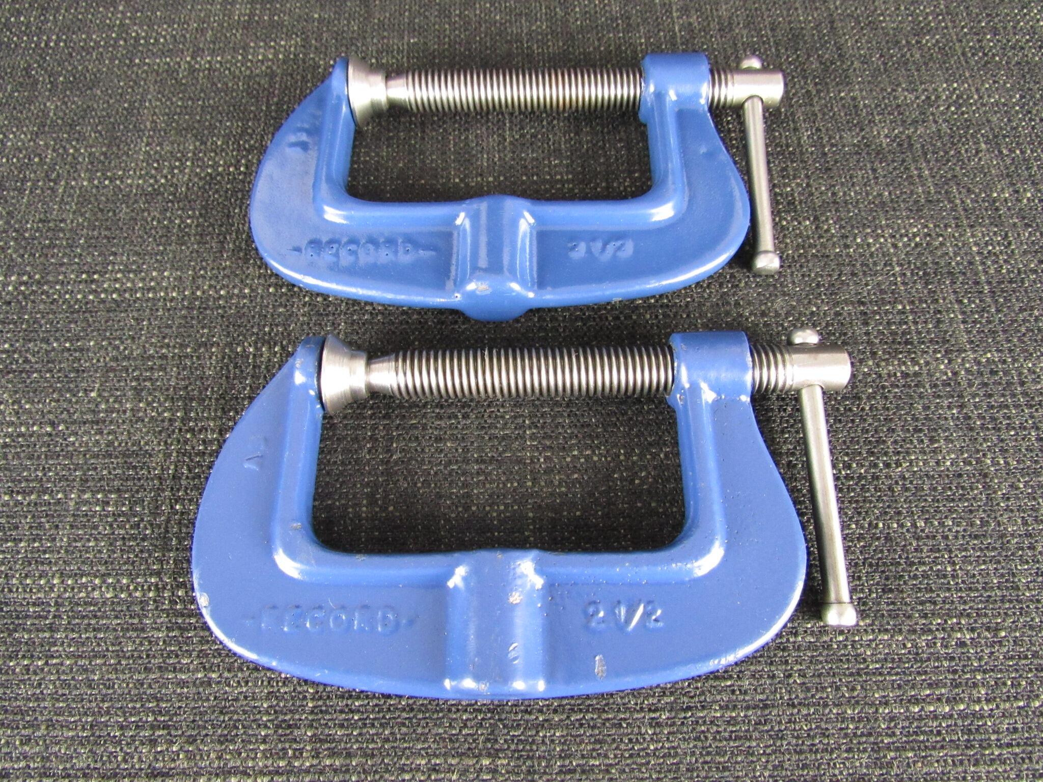 Pair of 2 1/2 inch RECORD Steel G Clamps *SOLD*
