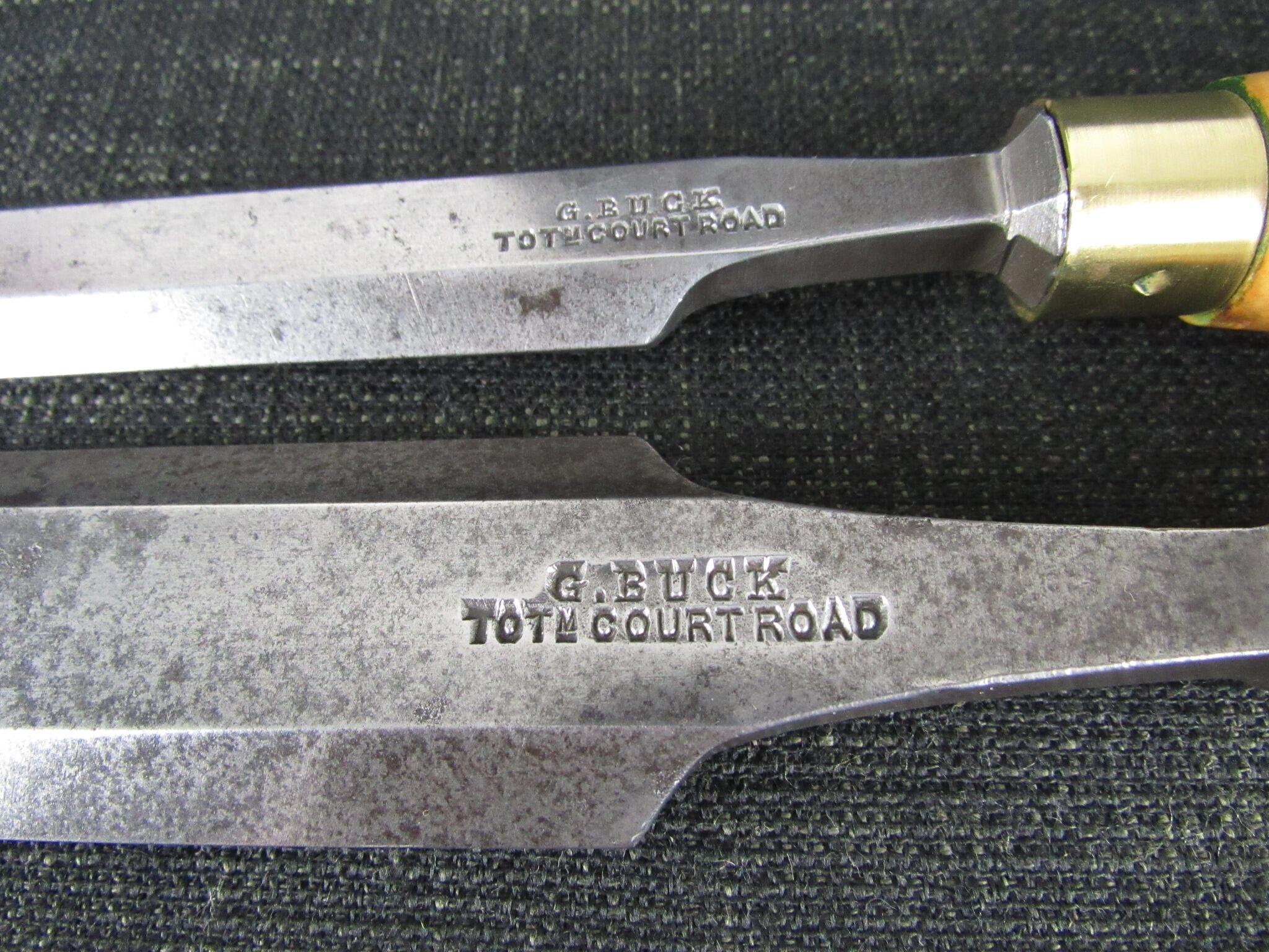 Pair of G BUCK Heavy Bevel Edge Chisels with Boxwood Handles - 1 & 1 1/2 inch *SOLD*
