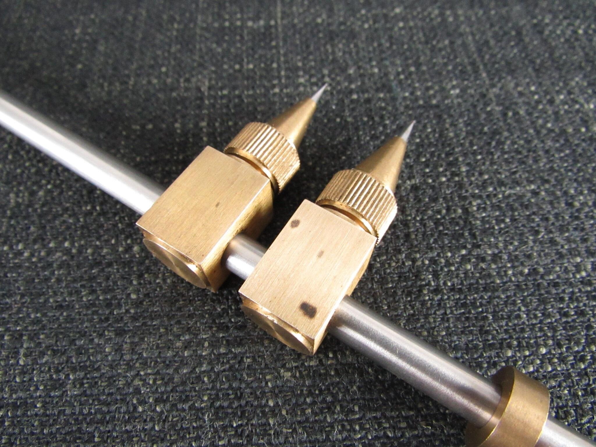 Small Brass Trammel Heads with Steel Points - Beam Compass *SOLD*