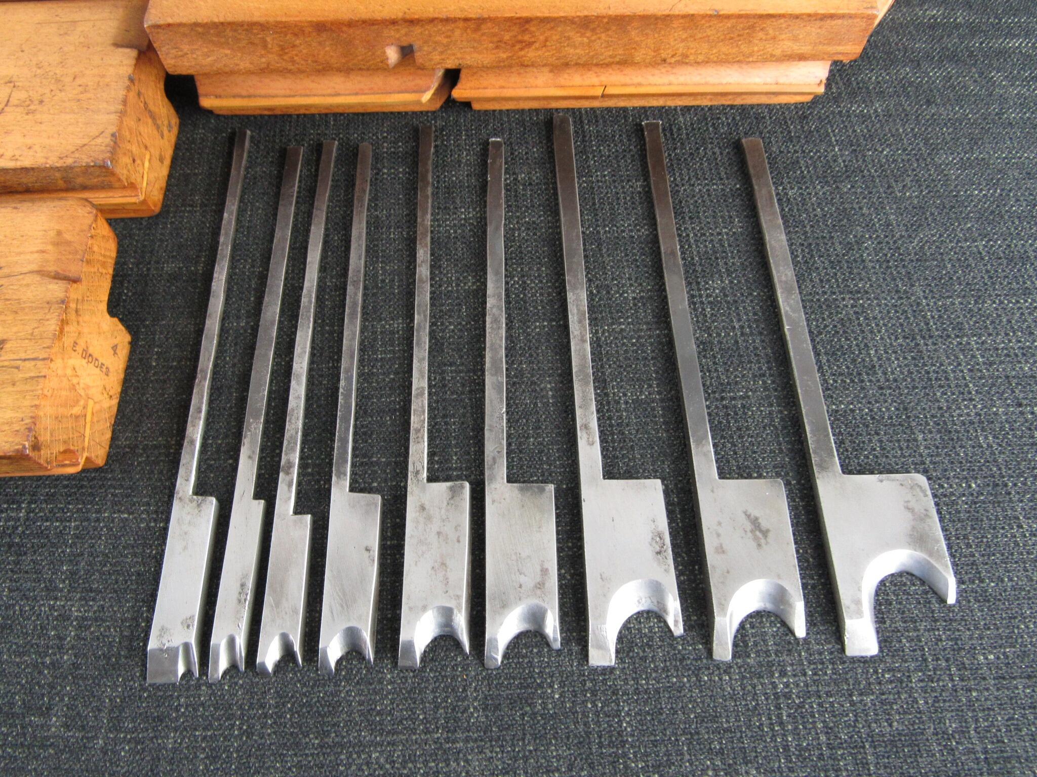 Set of 9 KING & COMPANY Side Bead Moulding Planes *SOLD*