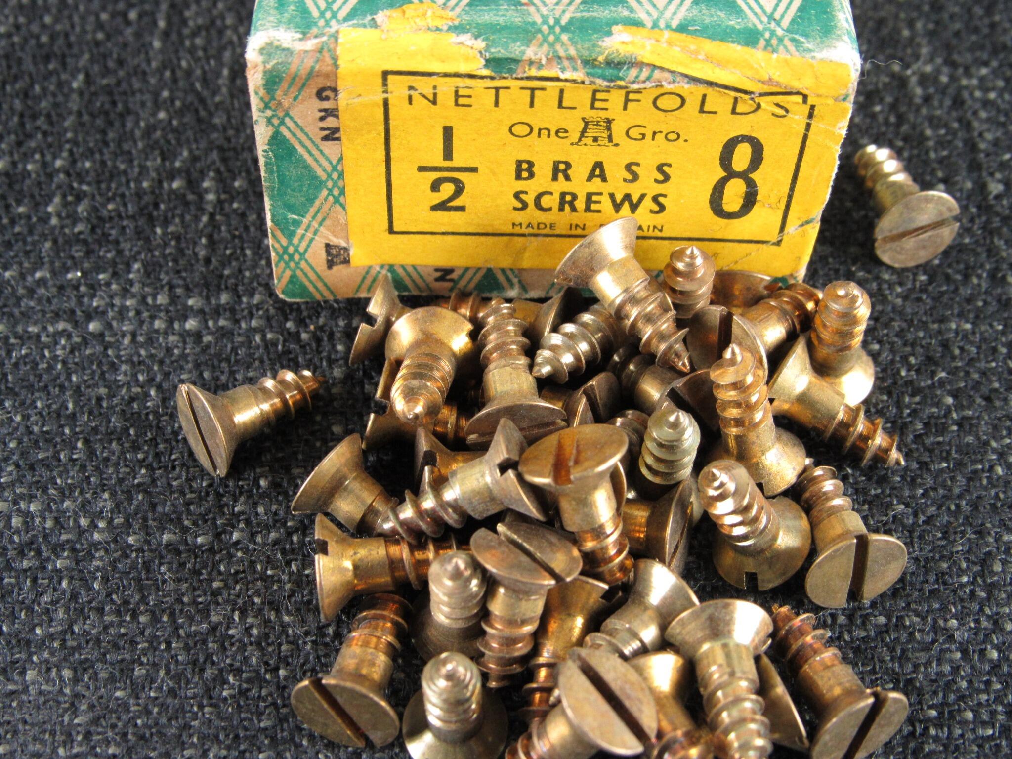 NETTLEFOLDS Brass Screws (Qty 25)